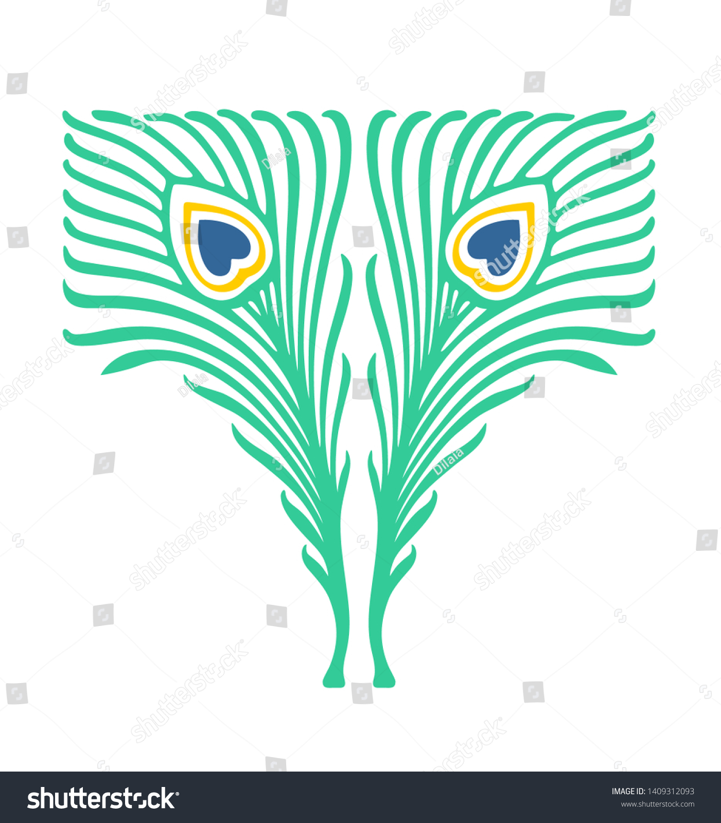 Two Stylized Colored Peacock Feathers Stock Vector (Royalty Free ...