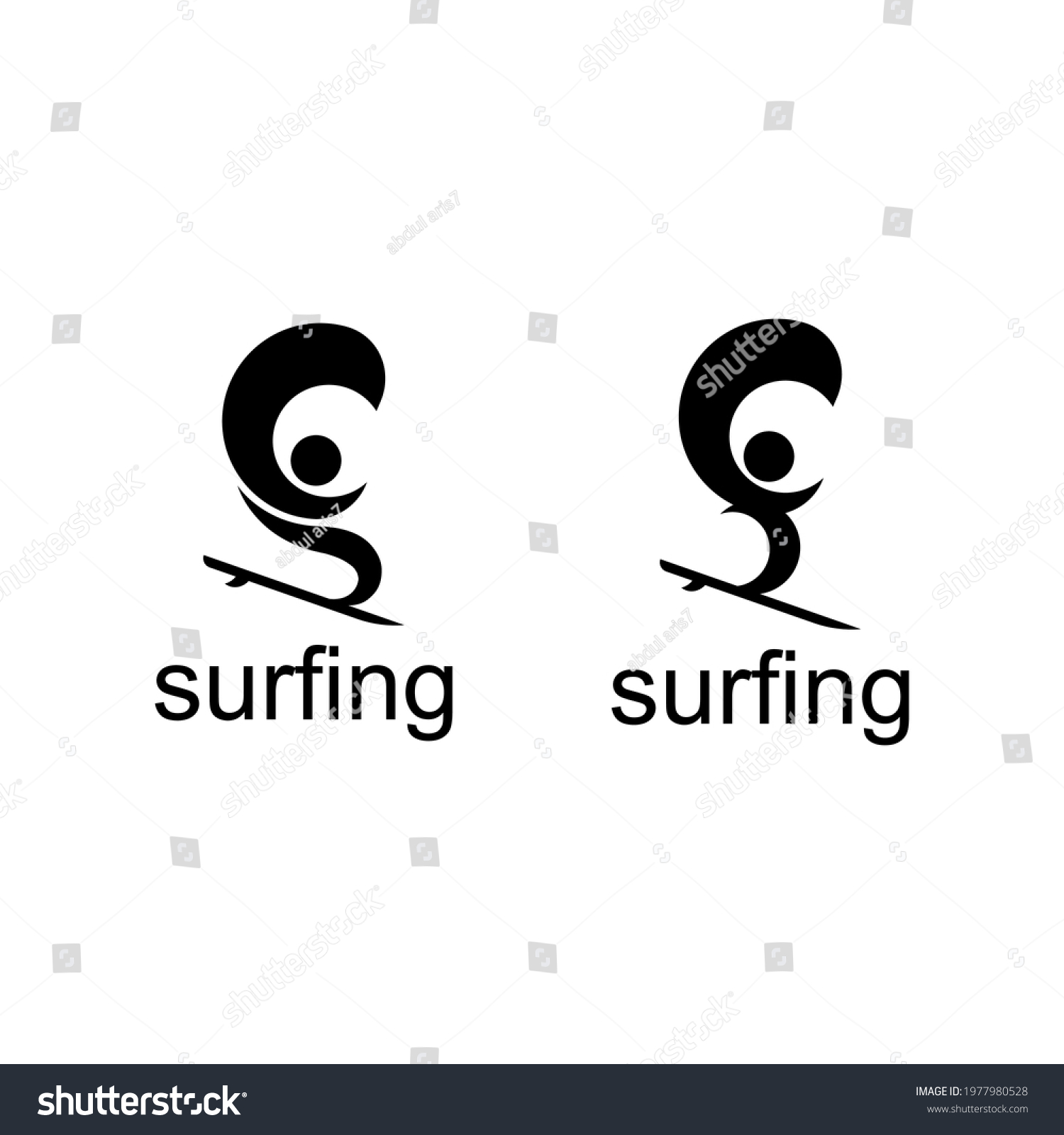 Two Surf Logo Designs Combination Vector Stock Vector (Royalty Free ...