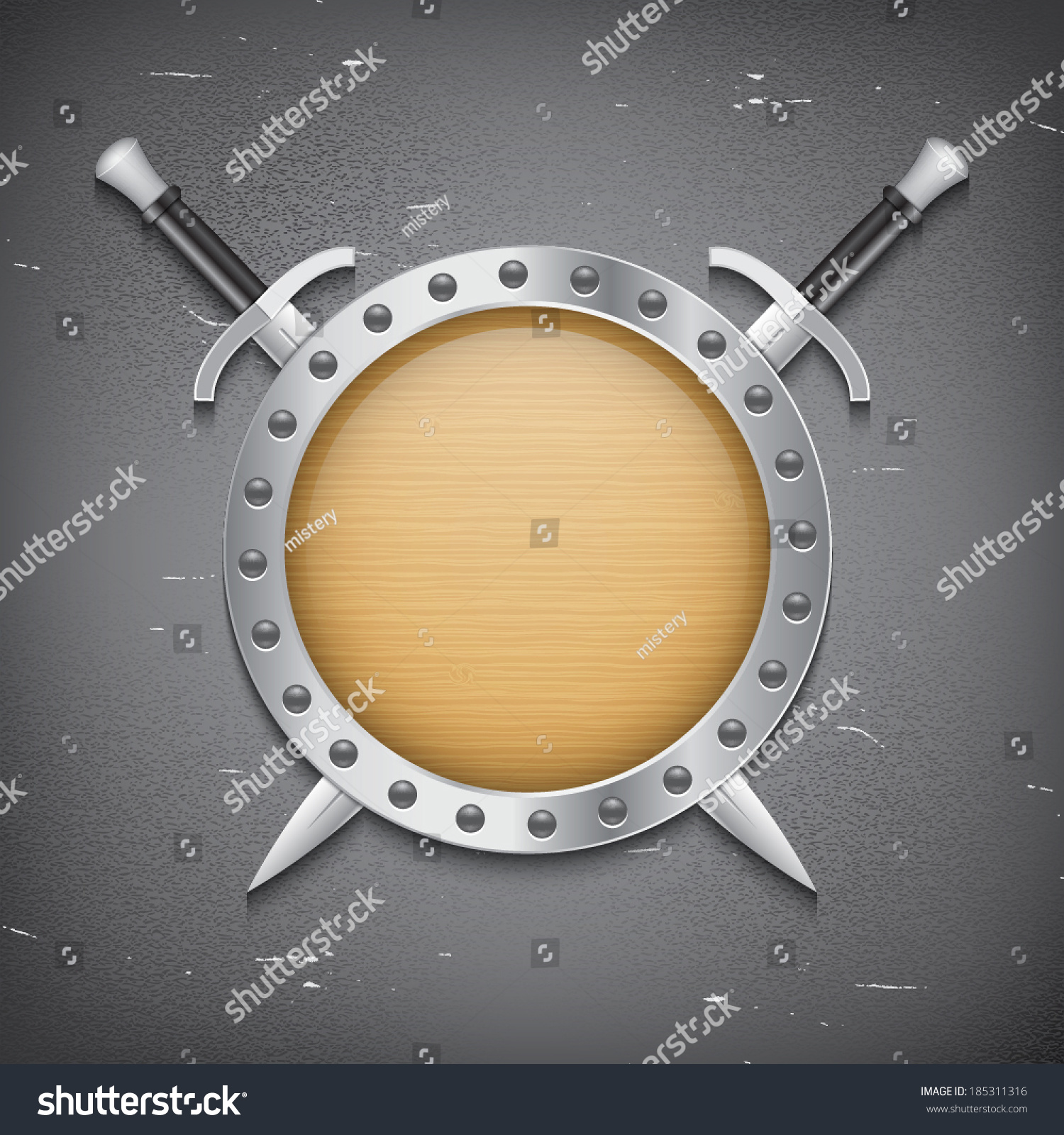 Two Swords Shield Eps10 Vector Stock Vector (Royalty Free) 185311316 ...