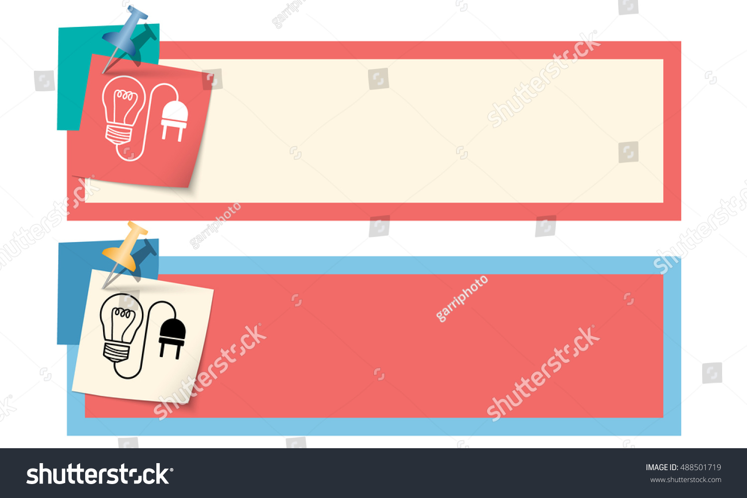 Two Text Boxes Bulb Pin Stock Vector (Royalty Free) 488501719 ...