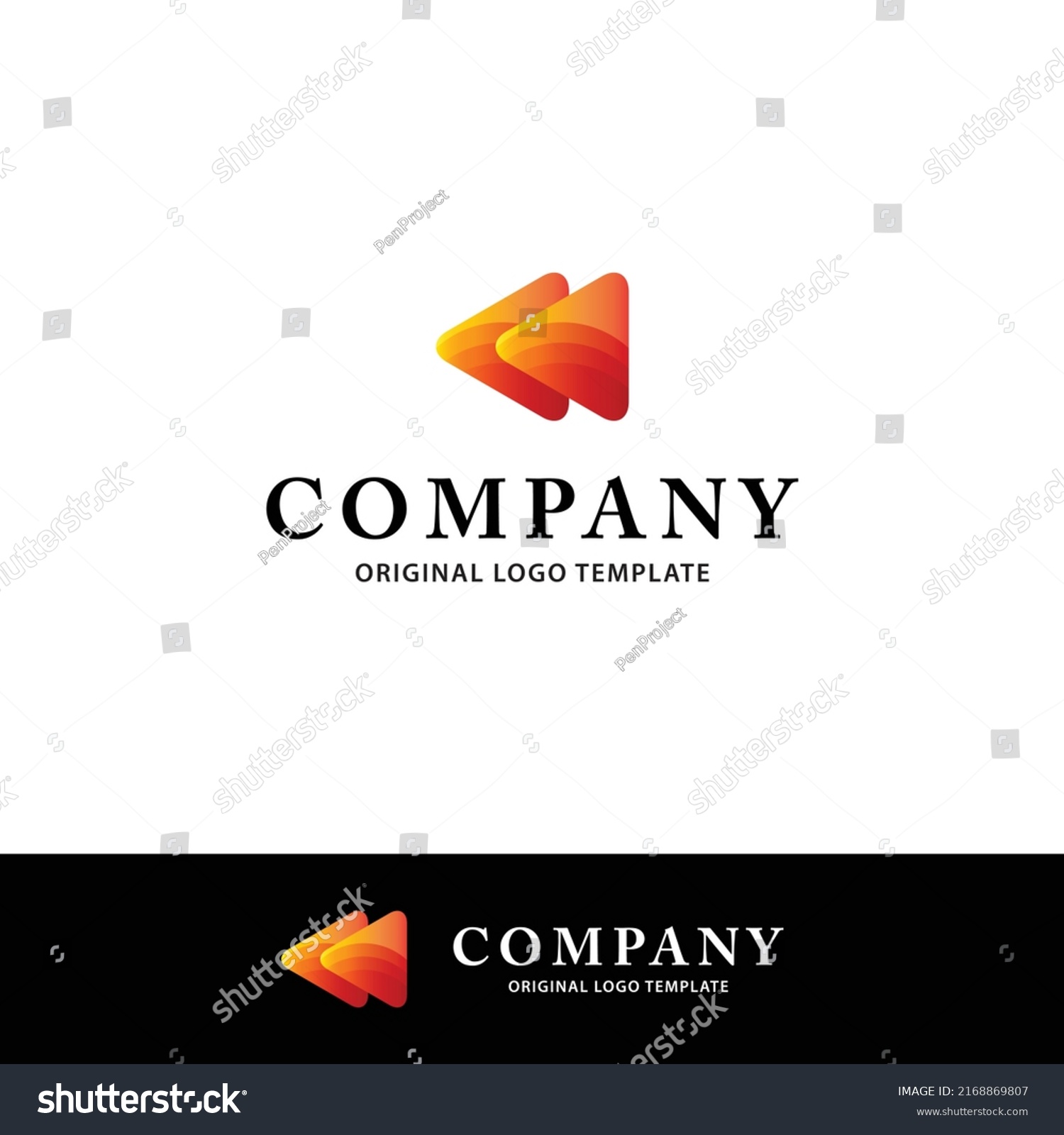 Two Triangle Logo Vector Replaying Original Stock Vector (Royalty Free ...