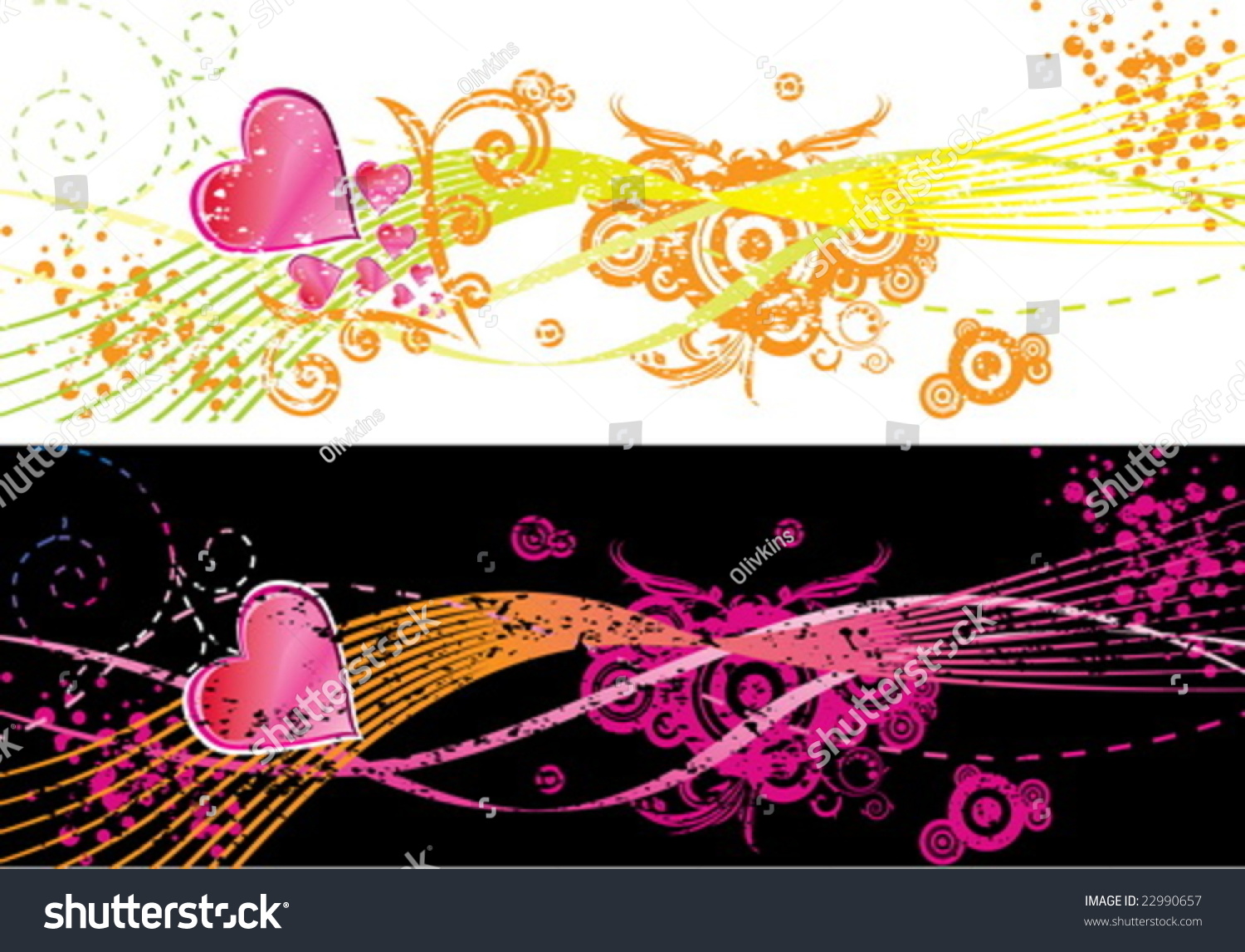 Two Valentines Headers Stock Vector (Royalty Free) 22990657 | Shutterstock