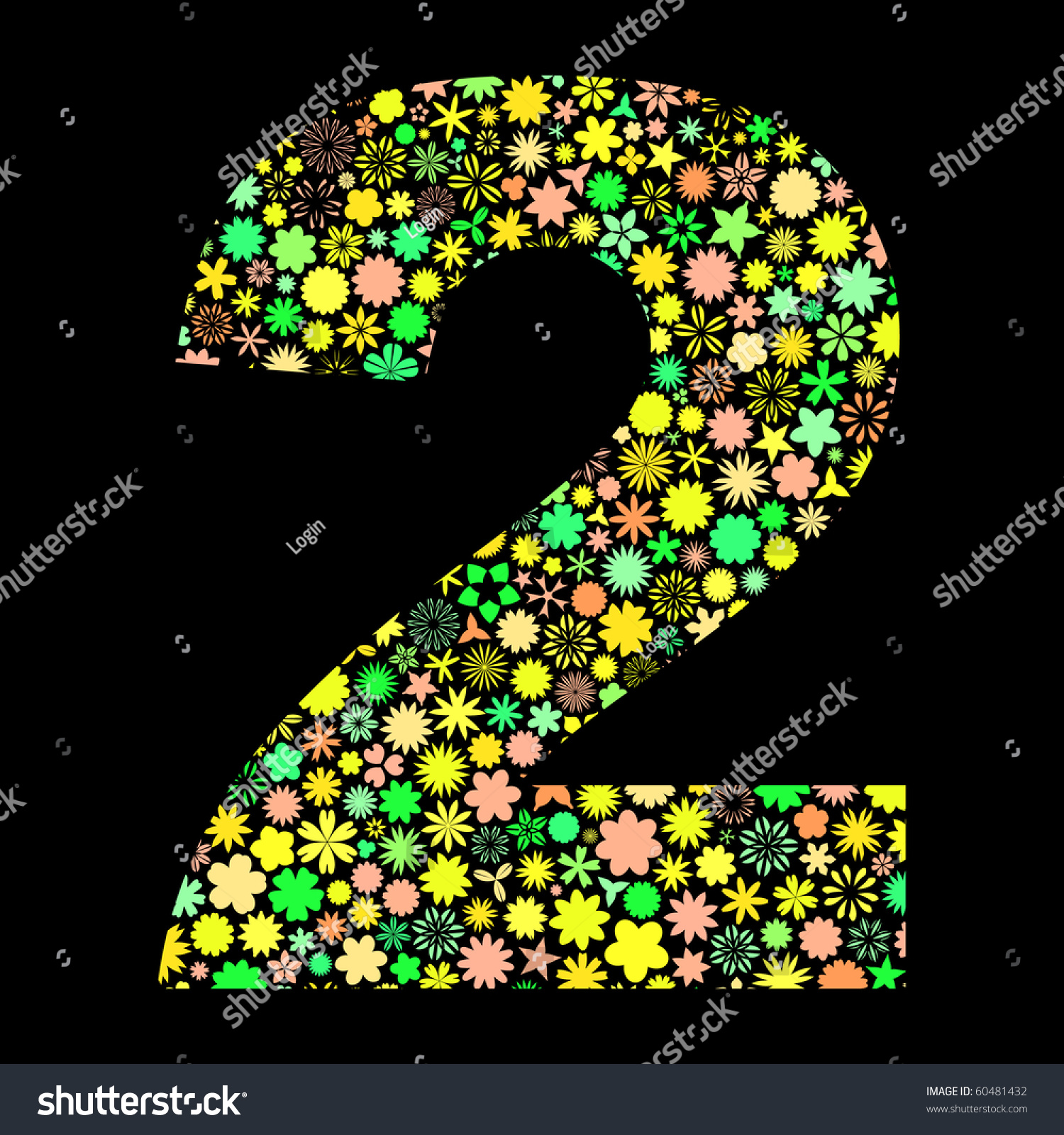 Two Vector Floral Illustration Stock Vector (Royalty Free) 60481432 ...