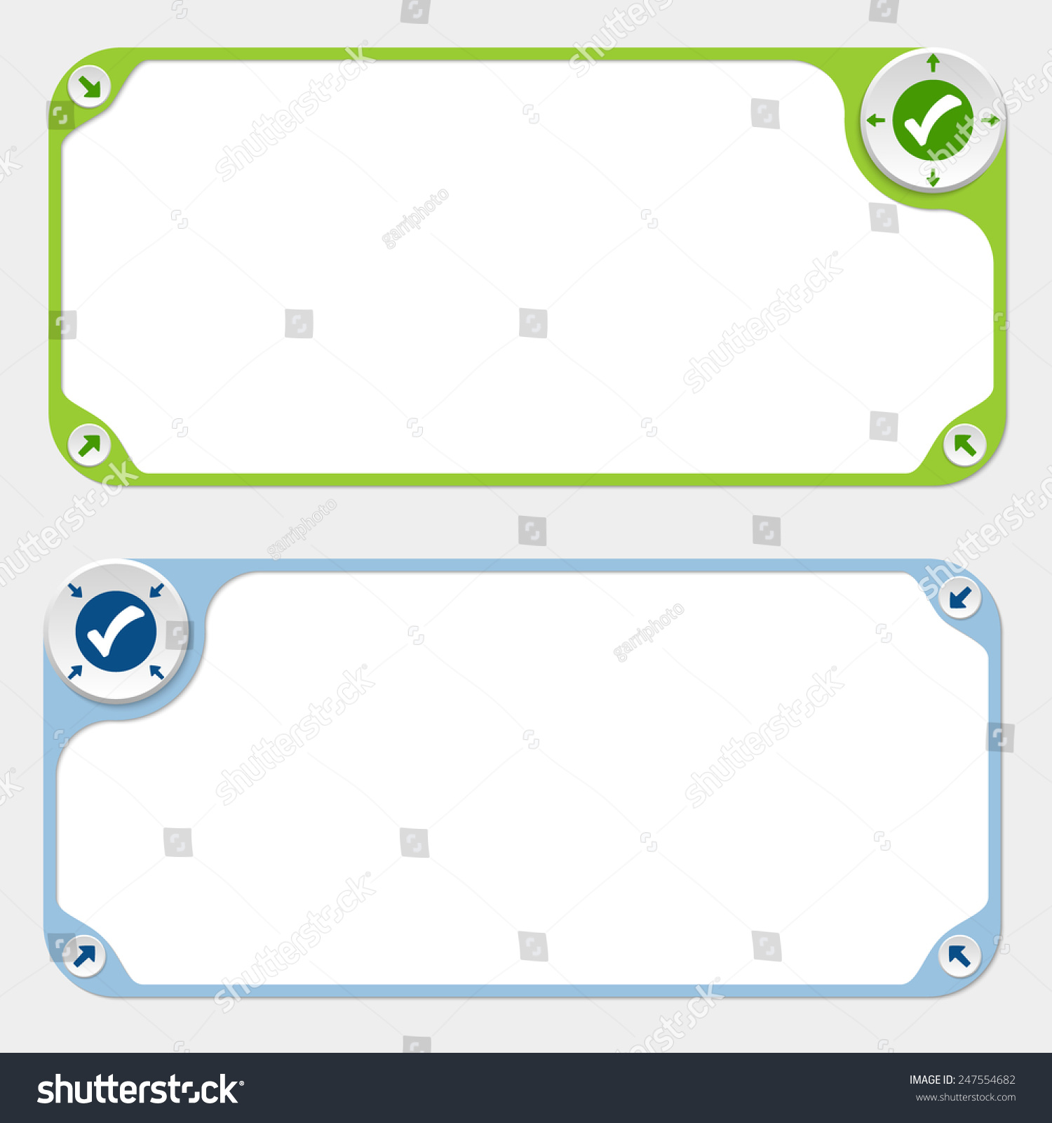 Two Vector Frames Arrows Check Box: vector de stock (libre de regalías ...