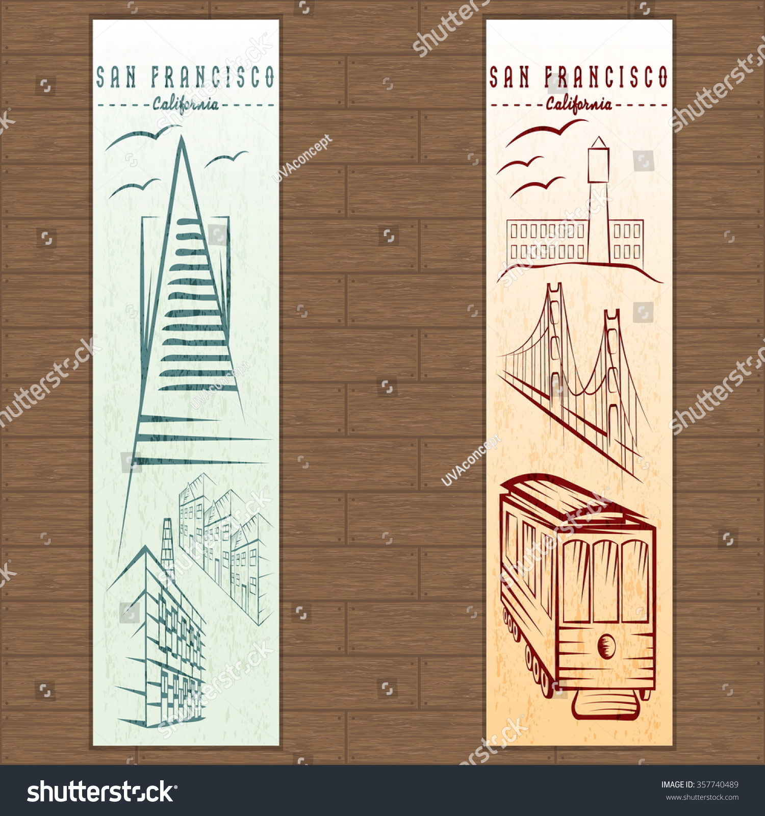 Two Vertical Banners On San Francisco Stock Vector (Royalty Free ...