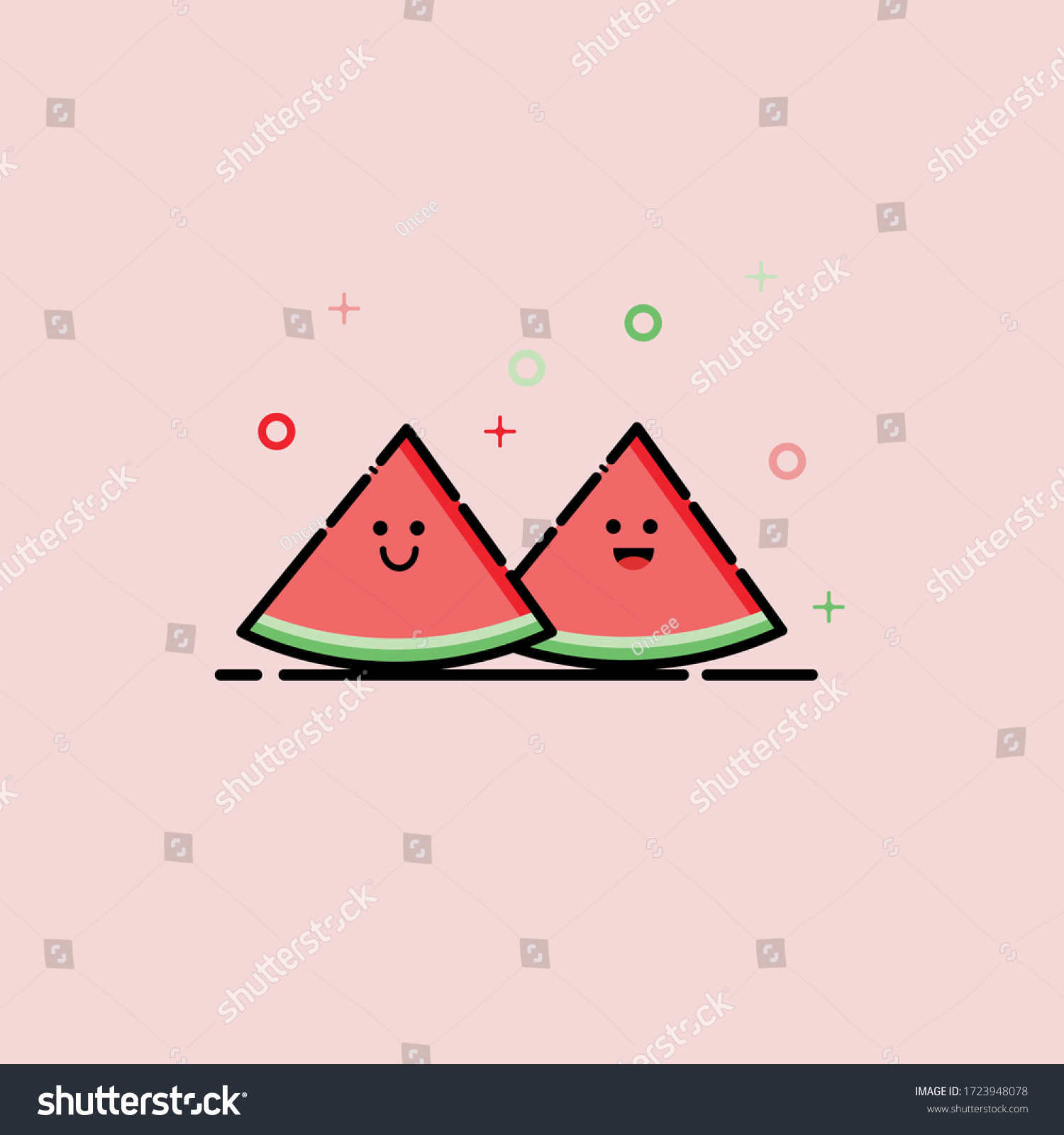 Two Watermelons Illustration Stock Vector (Royalty Free) 1723948078 ...