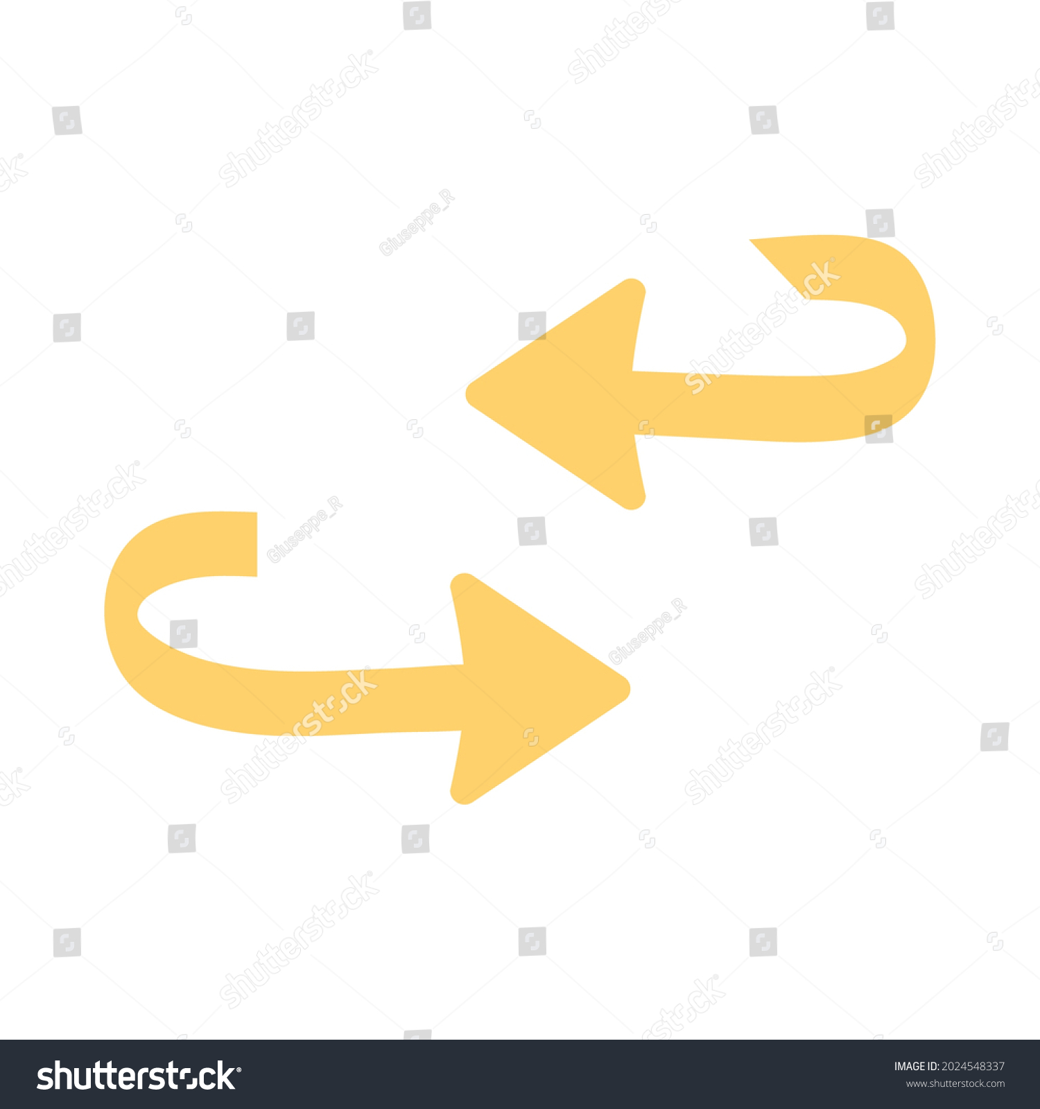 Two Way Arrow Icon Isolated Stock Vector (Royalty Free) 2024548337 ...