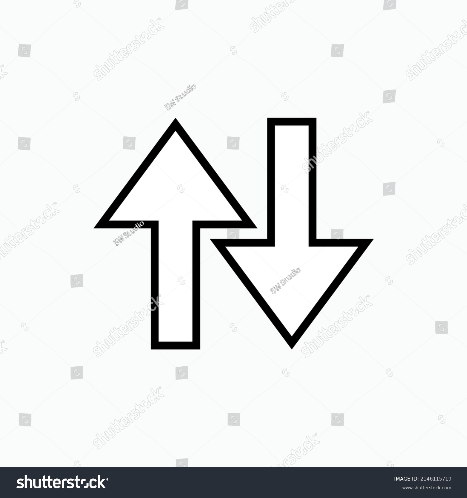 Two Way Traffics Icon Down Arrows Stock Vector (Royalty Free ...
