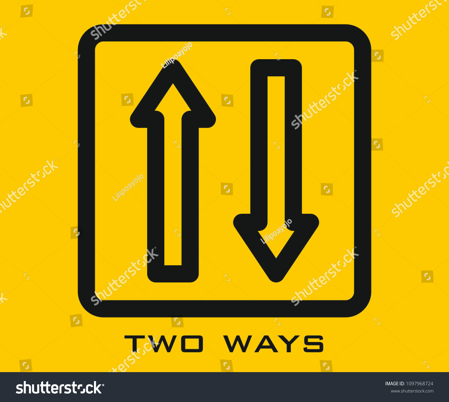 Two Ways Icon Stock Vector (Royalty Free) 1097968724