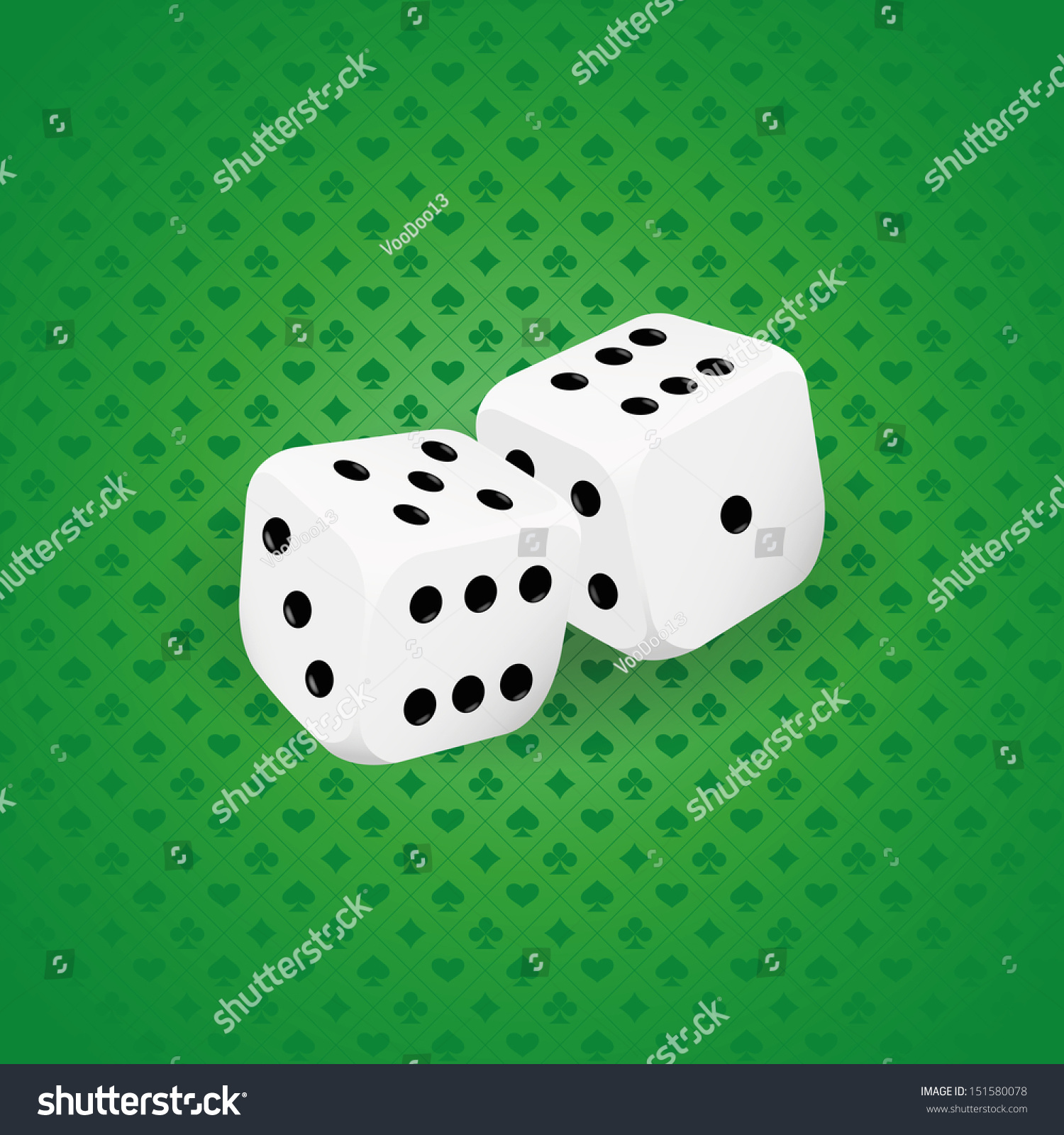 Two White Dice Vector Illustration Stock Vector (Royalty Free) 151580078