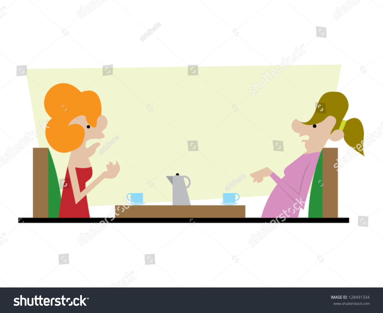 Two Women Conversating Vector Illustration Stock Vector (Royalty Free ...