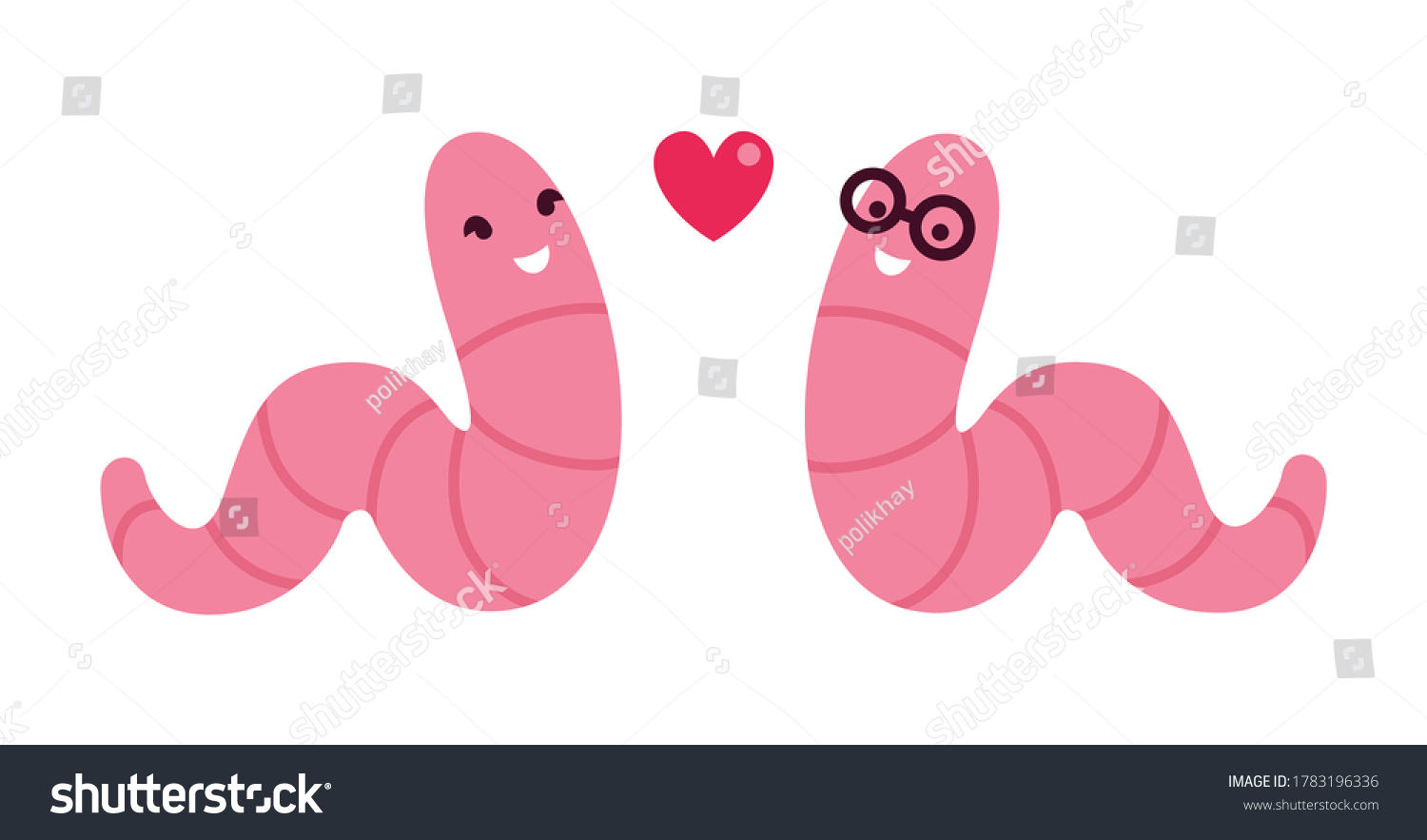 Two Worms Loving Each Other Stock Vector (Royalty Free) 1783196336 ...