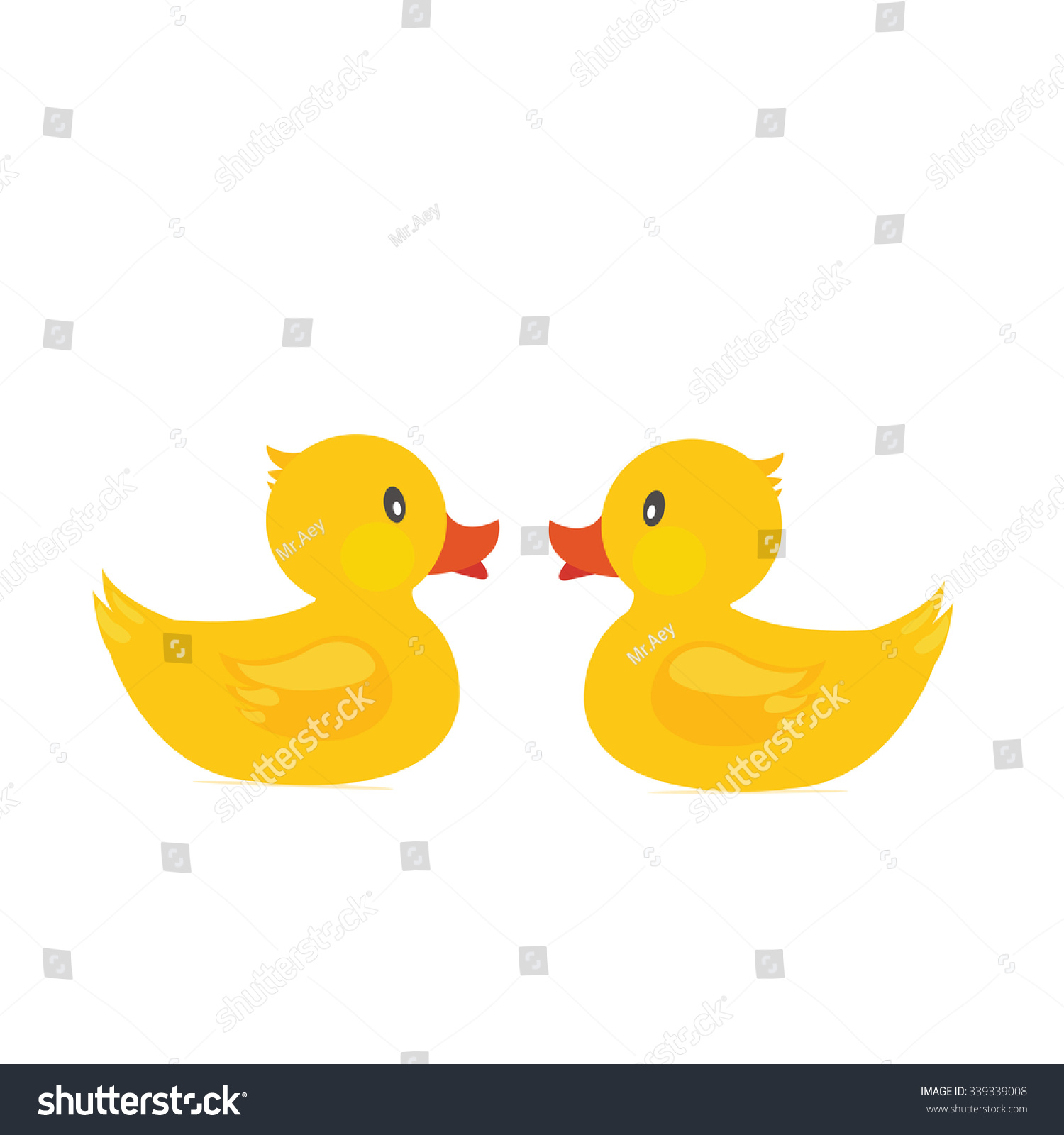 Two Yellow Duck Vector Stock Vector (Royalty Free) 339339008