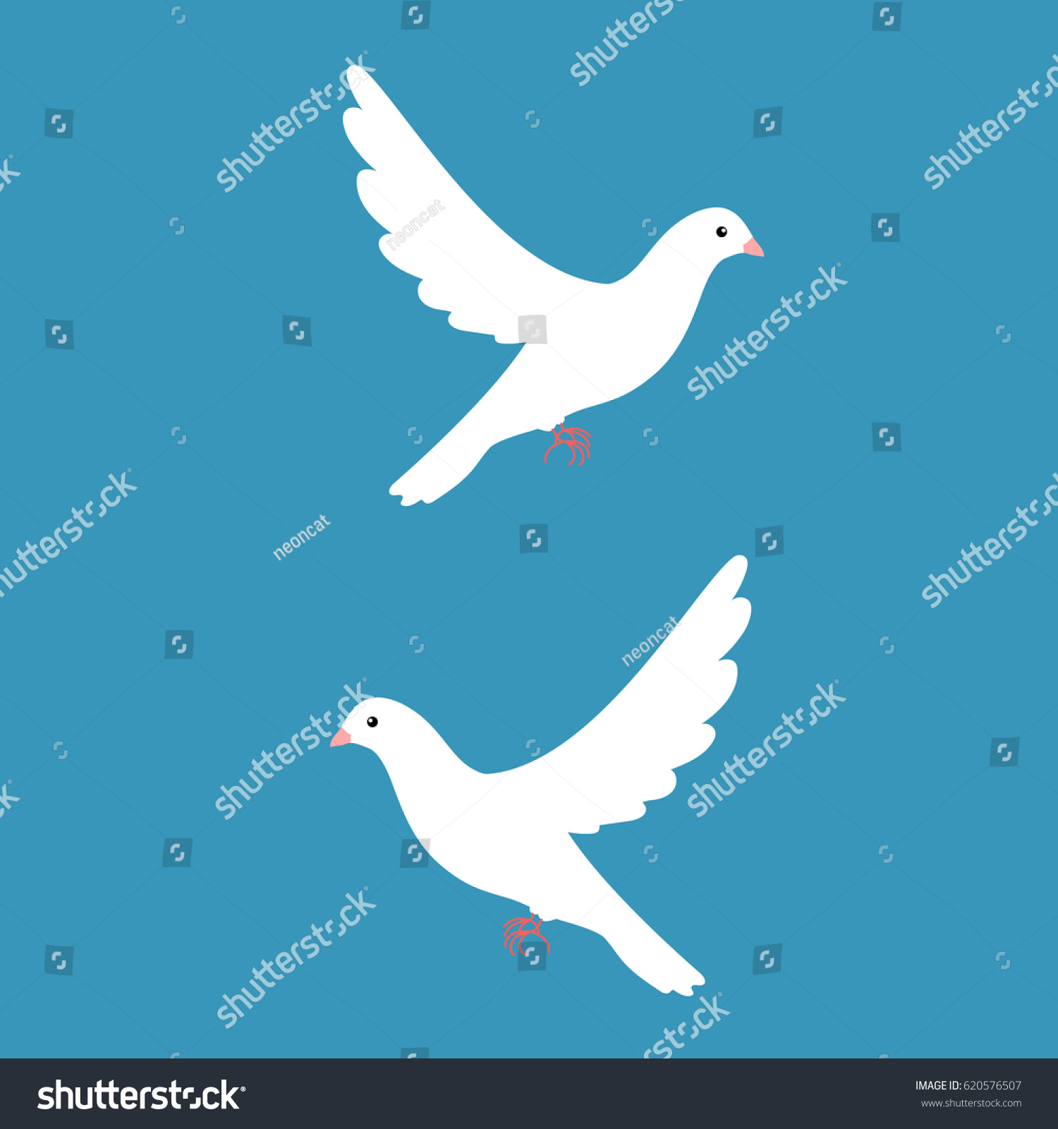 Two Young Pigeons Vector Illustration Stock Vector (Royalty Free) 620576507