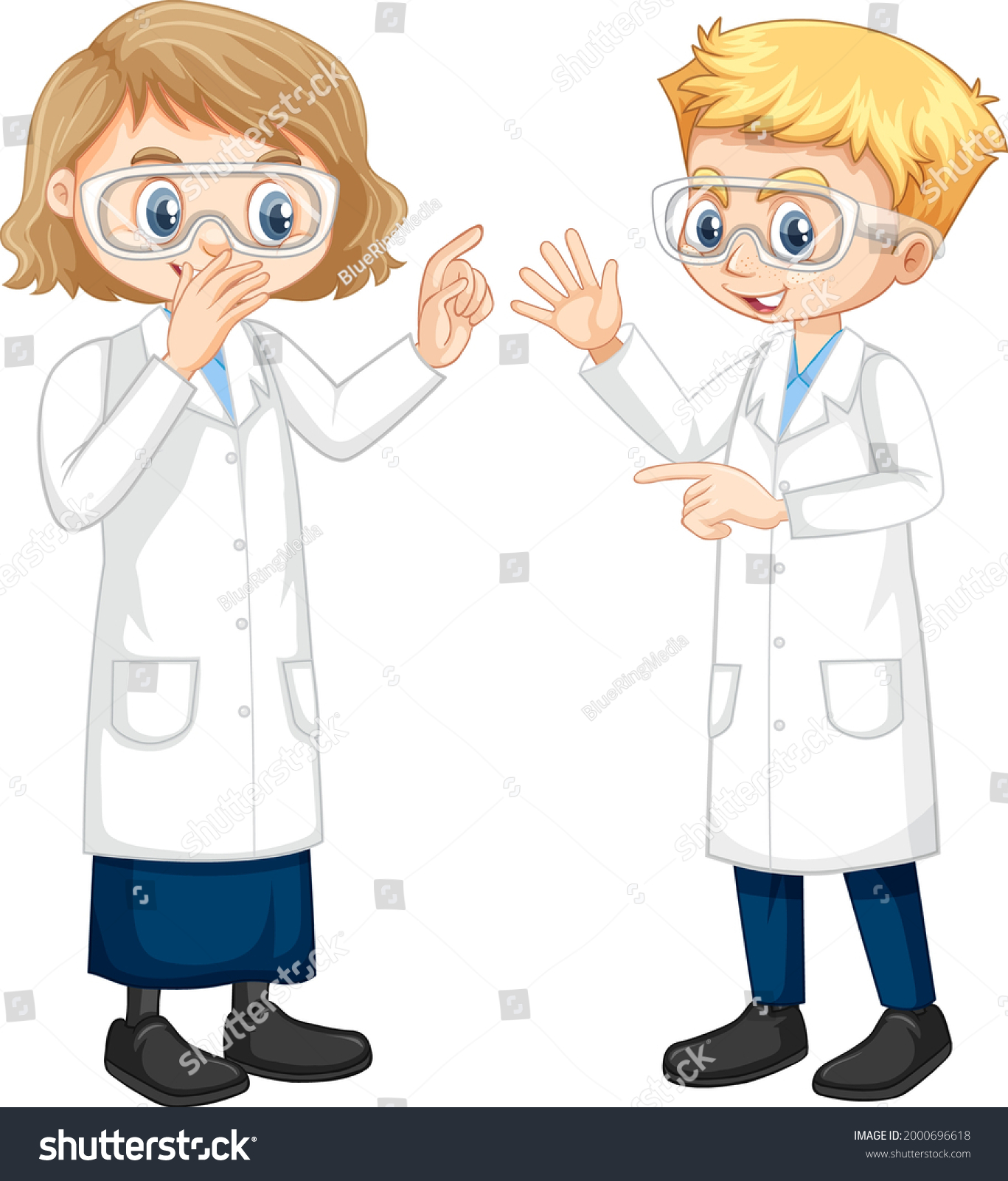 Two Young Scientist Talking Each Other Stock Vector (Royalty Free ...