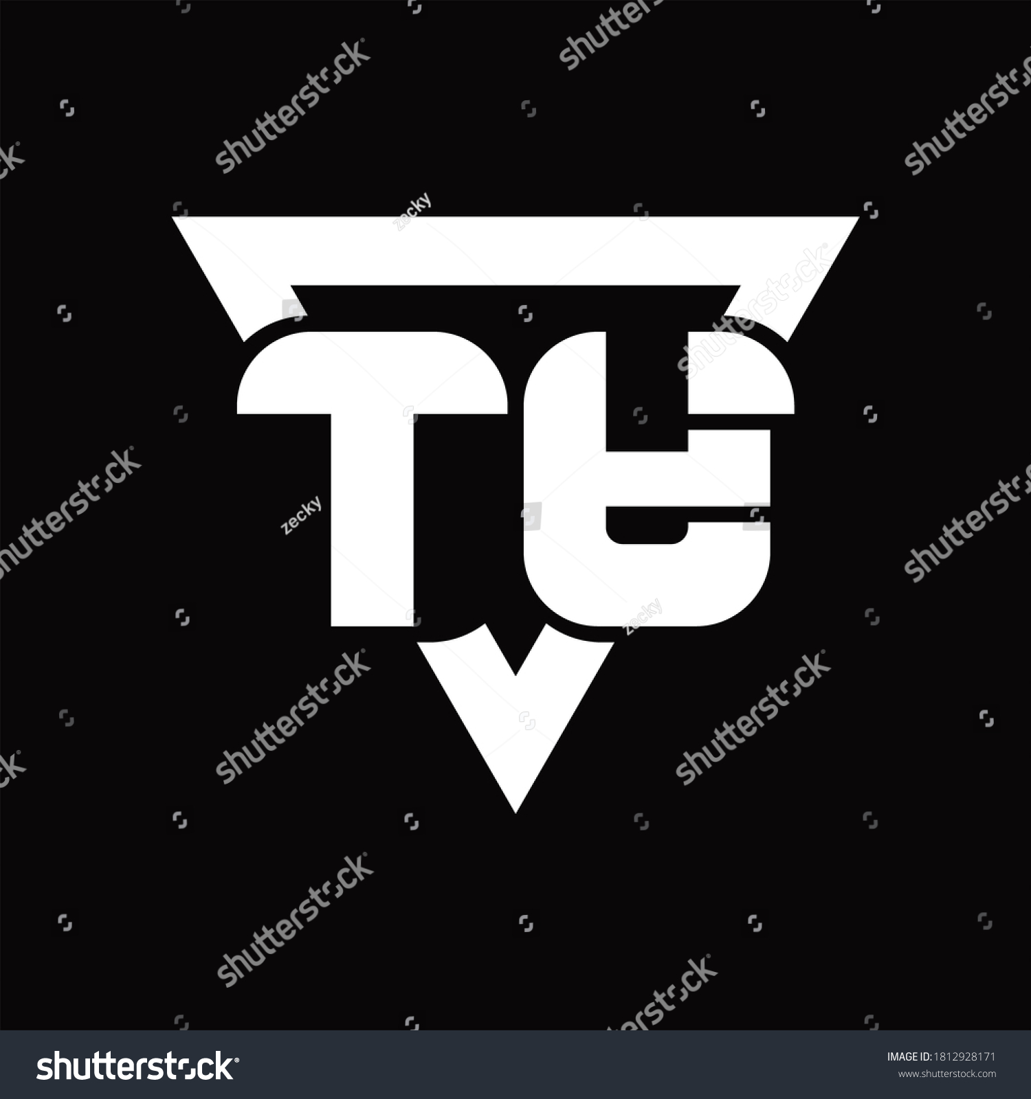 Ty Logo Monogram Triangle Shape Rounded Stock Vector (Royalty Free ...