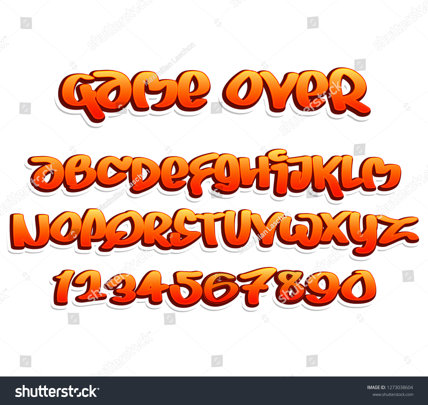 Typeface Game Logo Tittle Text Effect Stock Vector (Royalty Free ...