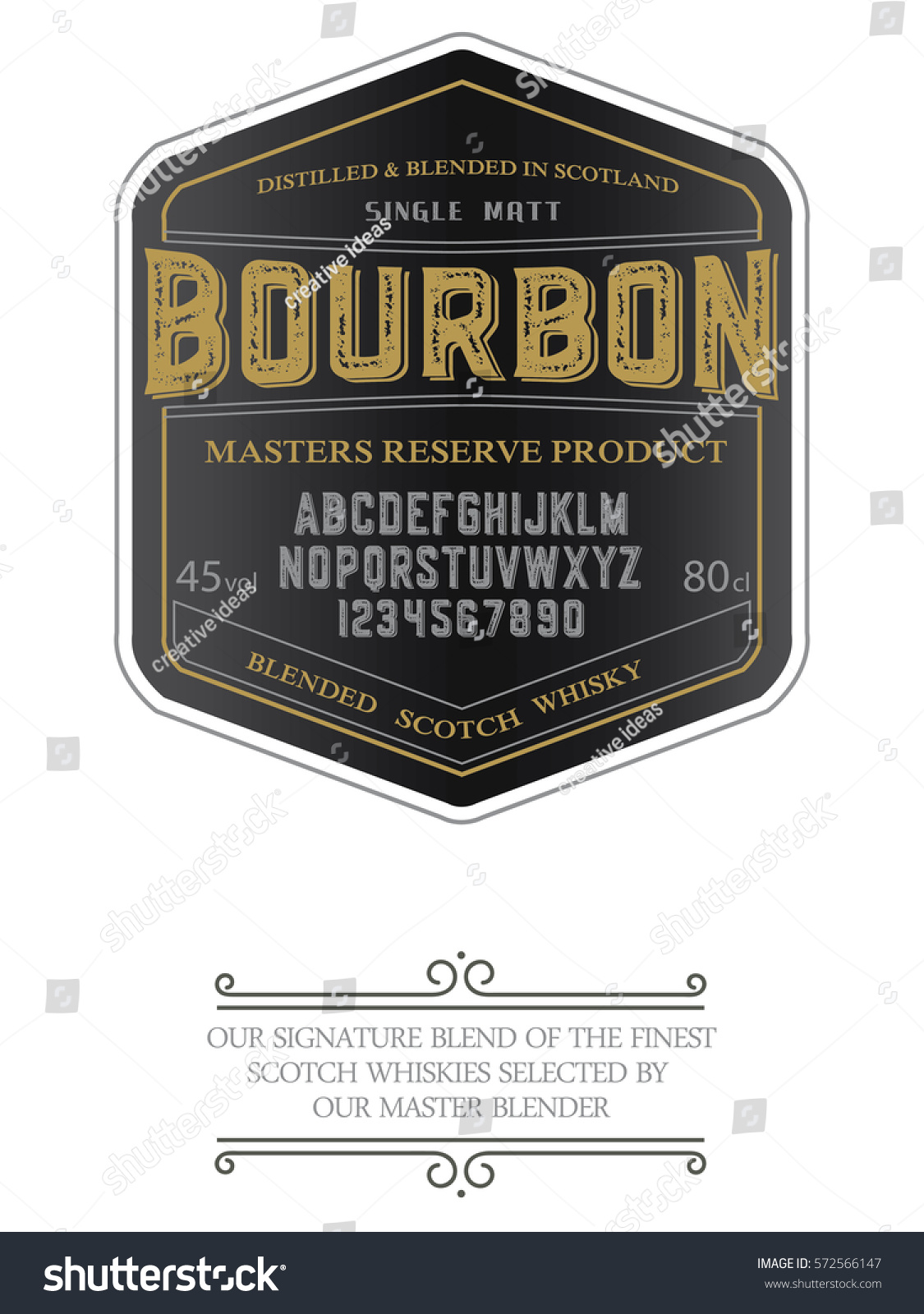 Typeface Label Bourbon Typeface Labels Different: Vector có sẵn (miễn ...
