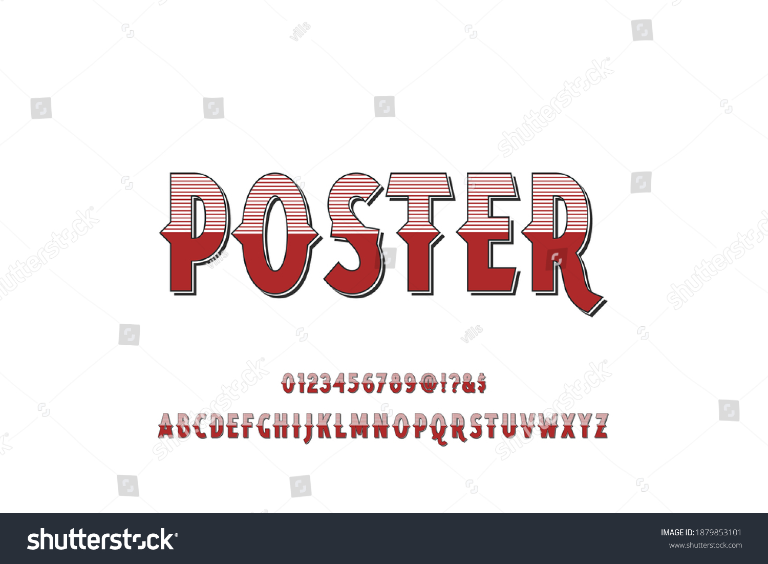 Typeface Vector Design Alphabet Font Red: เวกเตอร์สต็อก (ปลอดค่า ...