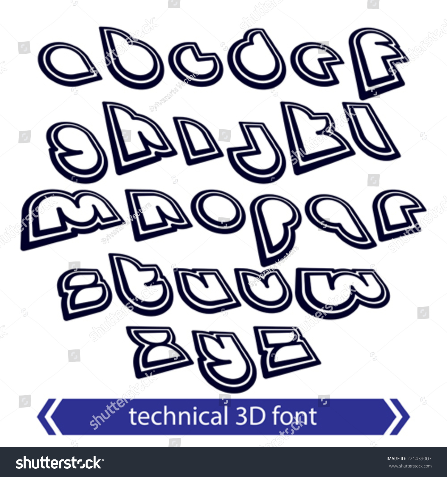 Typescript Retro Style Technical 3d Font Stock Vector 221439007 ...