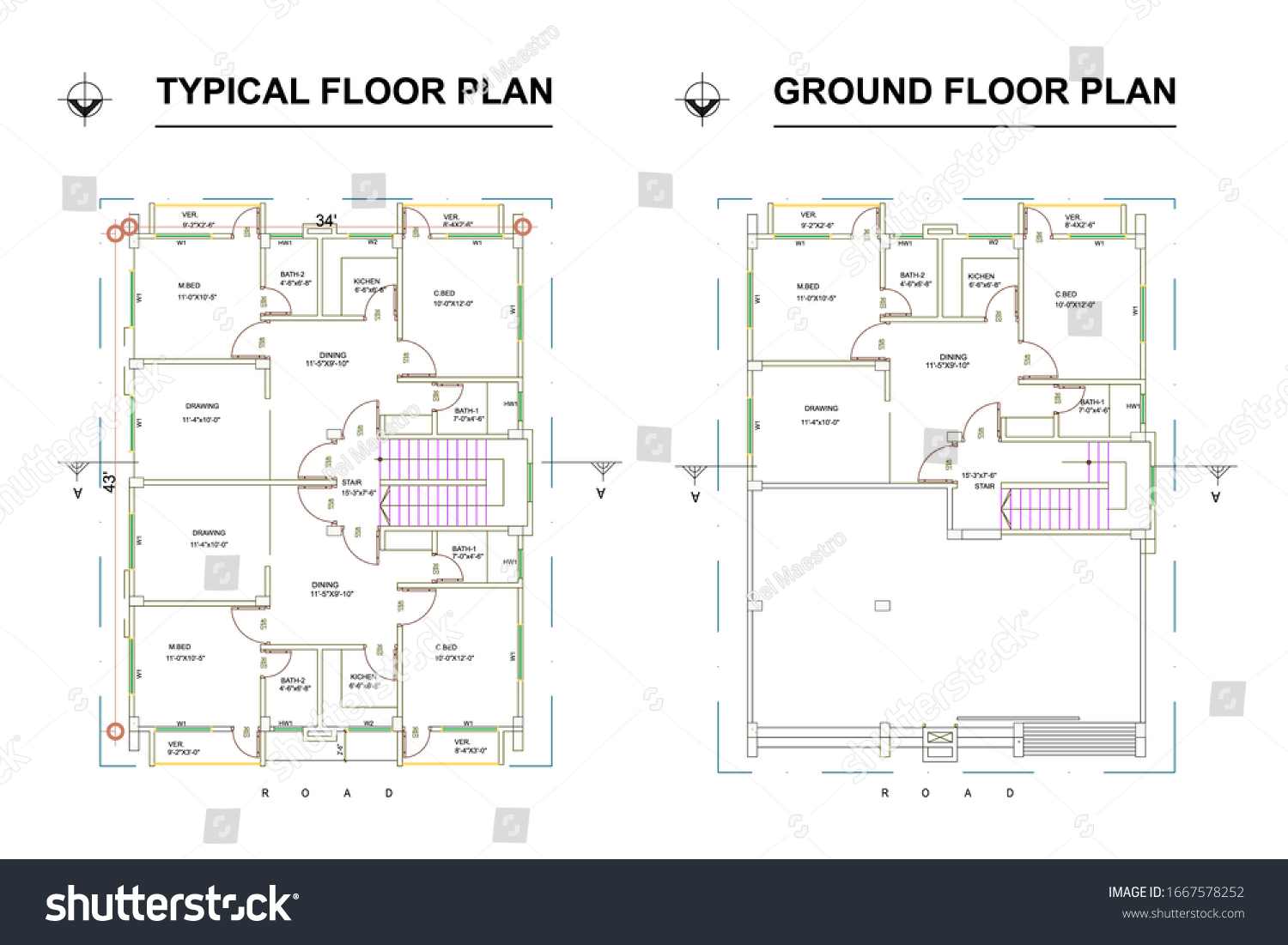 Typical Floor Plan Ground Floor Plan: Vector có sẵn (miễn phí bản quyền ...