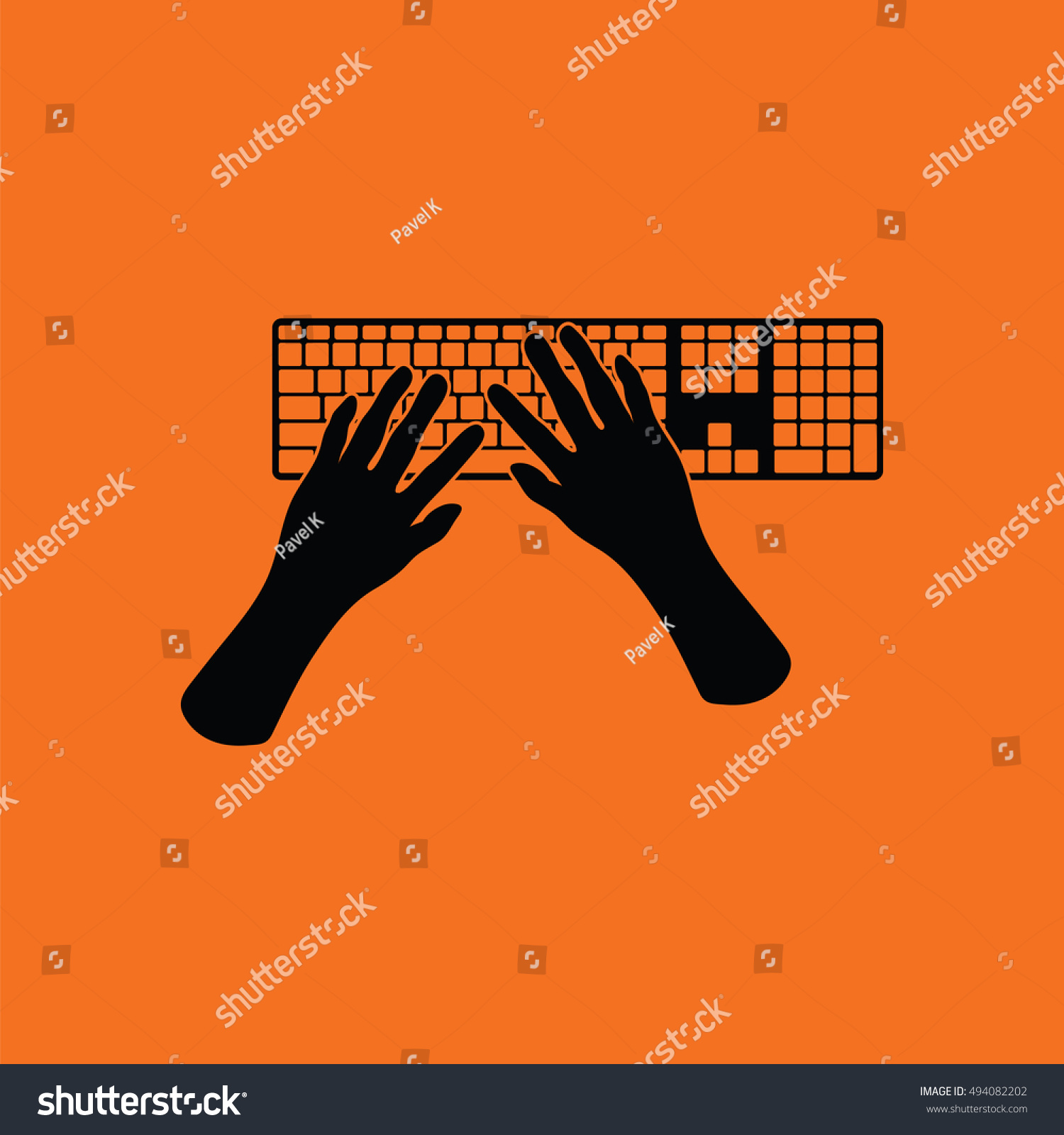 Typing Icon Orange Background Black Vector Stock Vector (Royalty Free ...