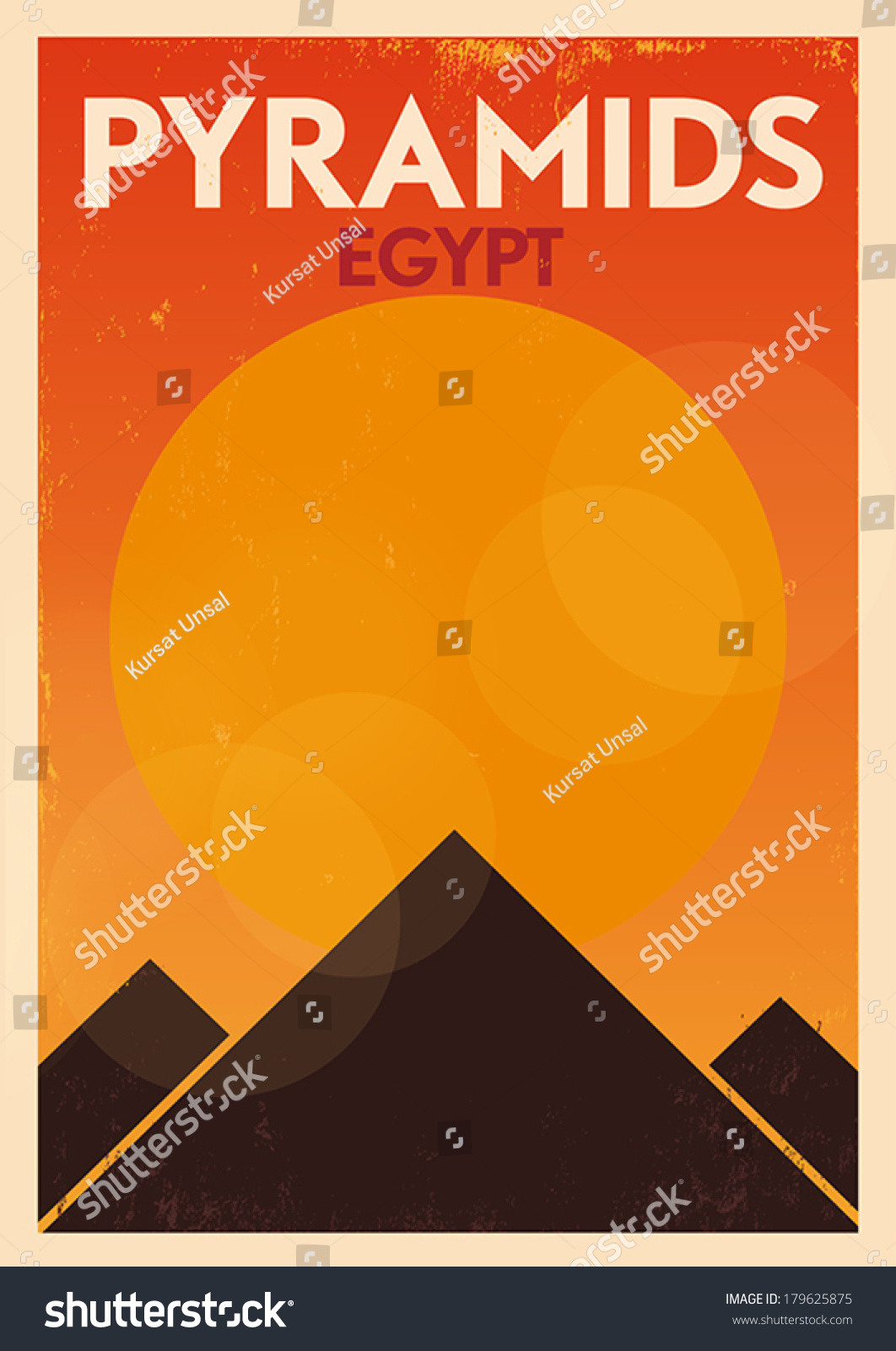Typographic Pyramid City Poster Design Stock Vector (Royalty Free ...