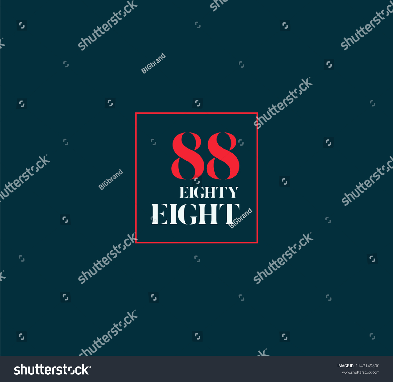 Typography Eighty Eight Digit 88 Logo: vector de stock (libre de ...