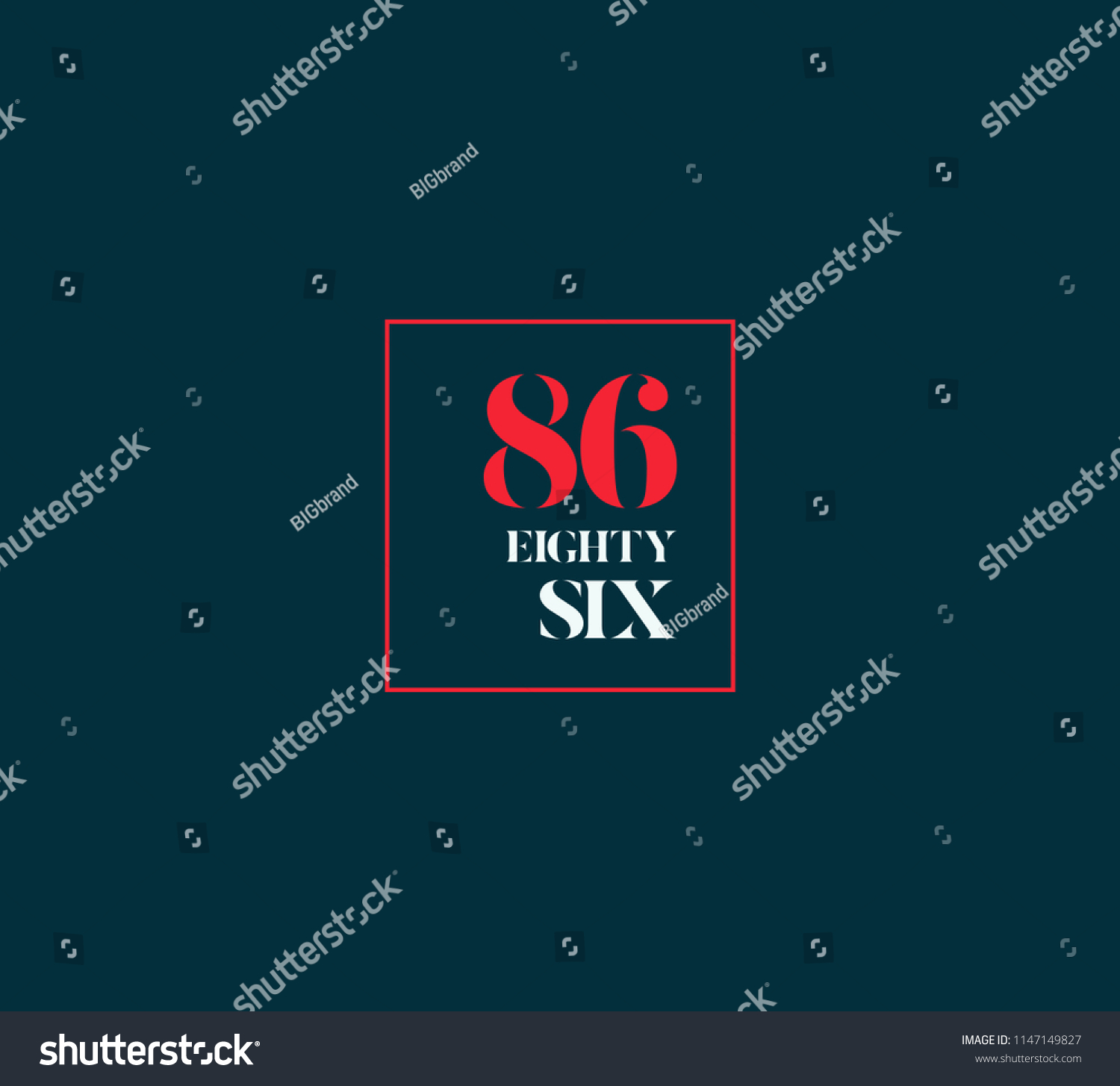 Typography Eighty Six Digit 86 Logo: vector de stock (libre de regalías ...