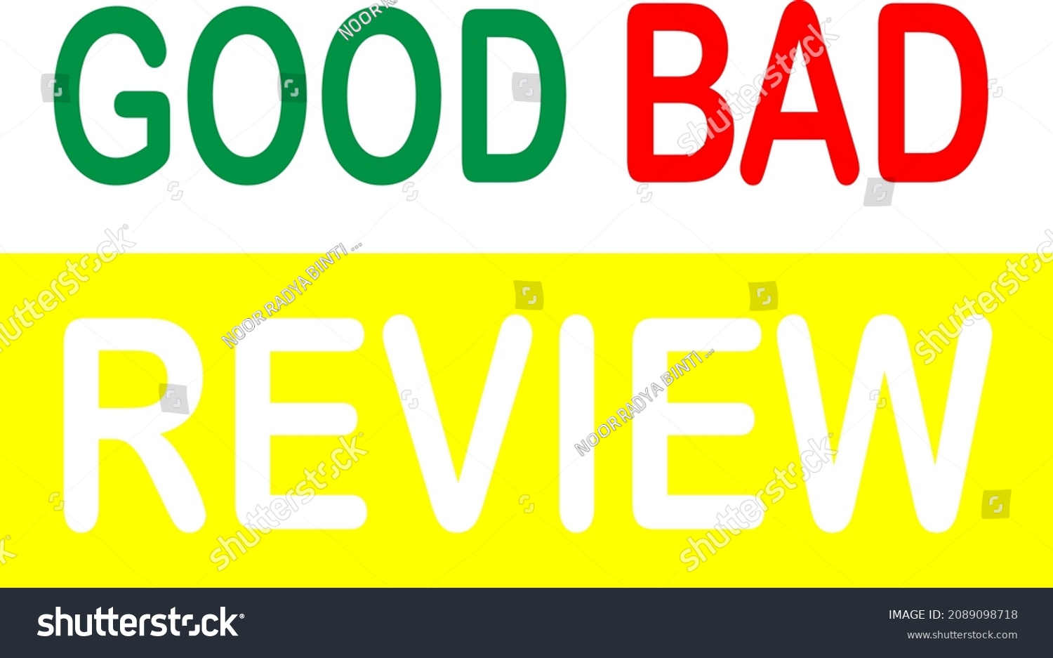 Typography Good Bad Review Background Stock Vector (Royalty Free ...