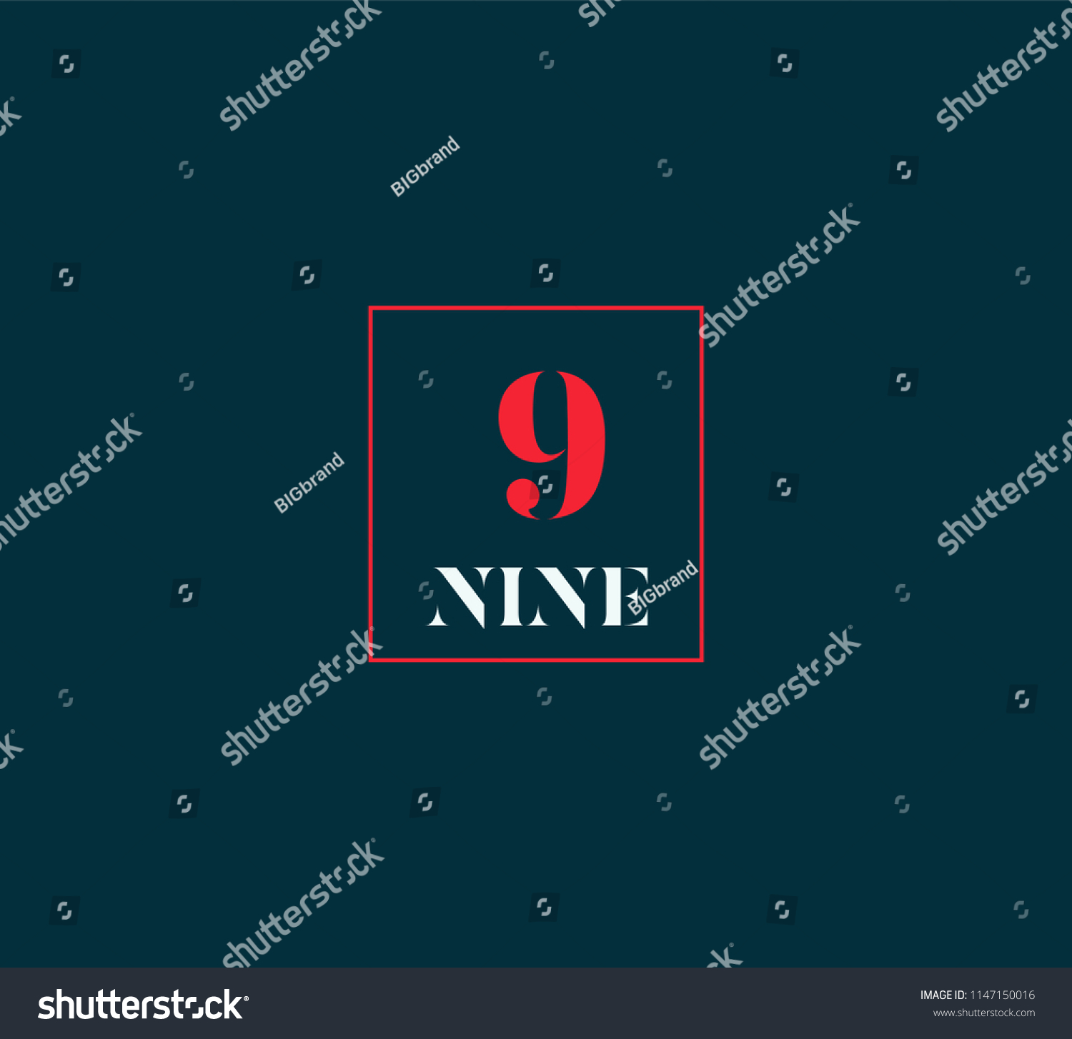 Typography Nine Digit 9 Logo Icon: เวกเตอร์สต็อก (ปลอดค่าลิขสิทธิ์ ...