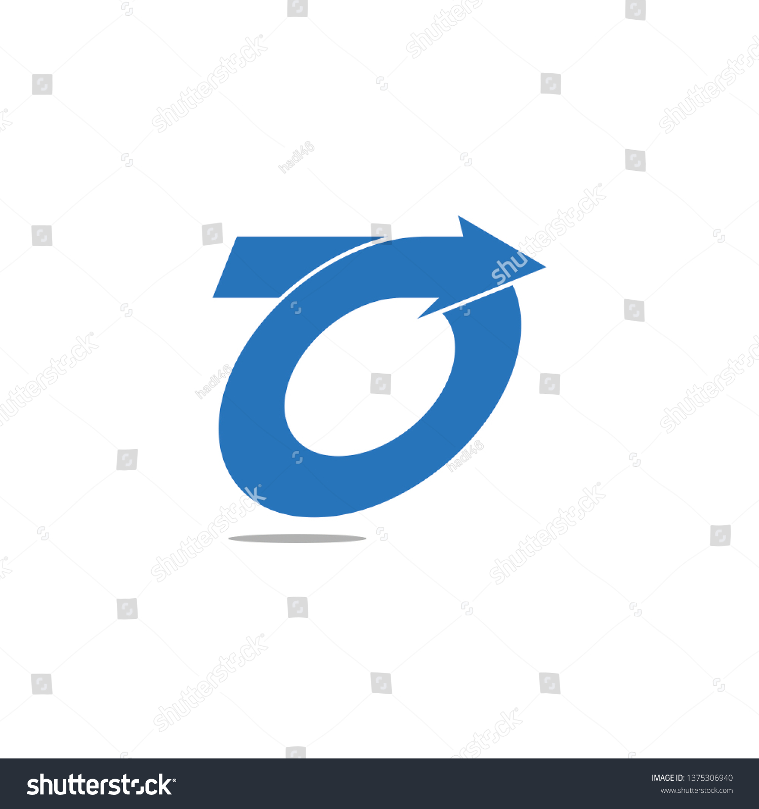 Typography O Arrow Vector Logo Stock Vector (Royalty Free) 1375306940 ...