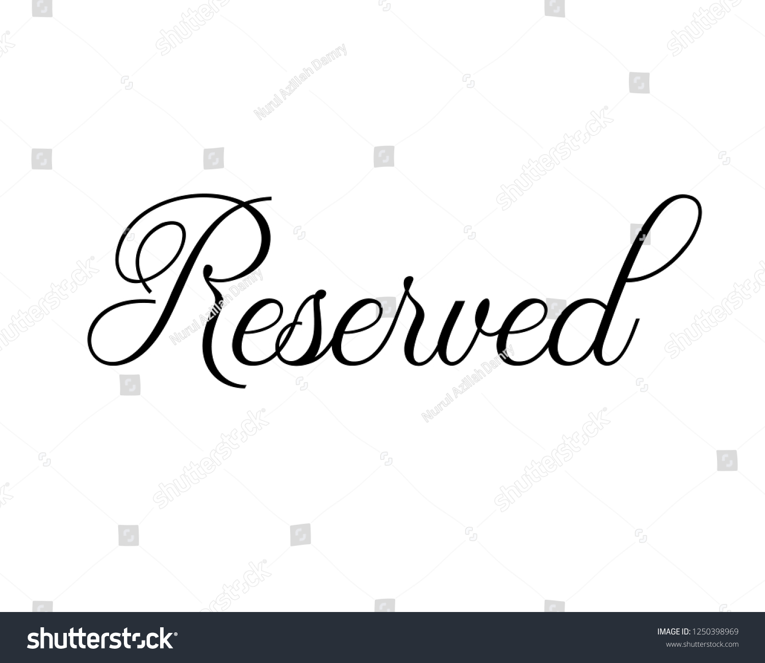 Typography Sign Text Graphic Vector Reserved Stock Vector (Royalty Free ...