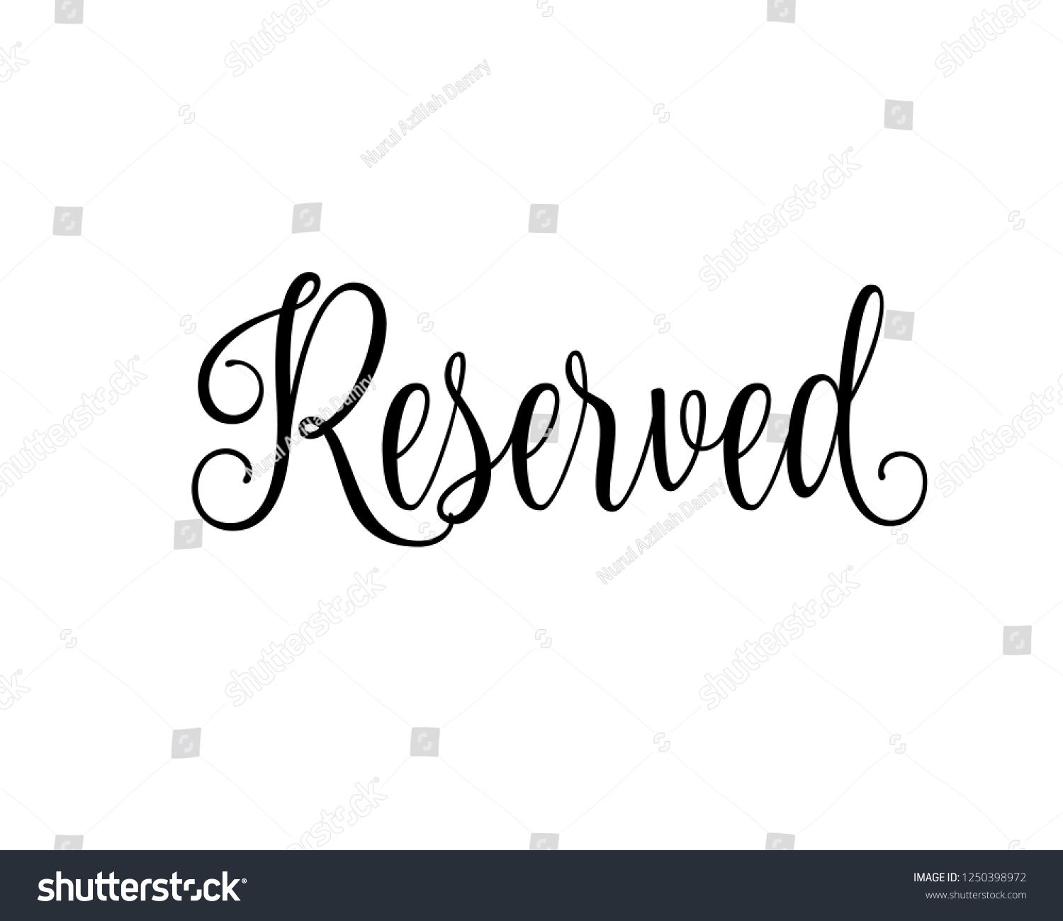 Typography Sign Text Graphic Vector Reserved Stock Vector (Royalty Free ...