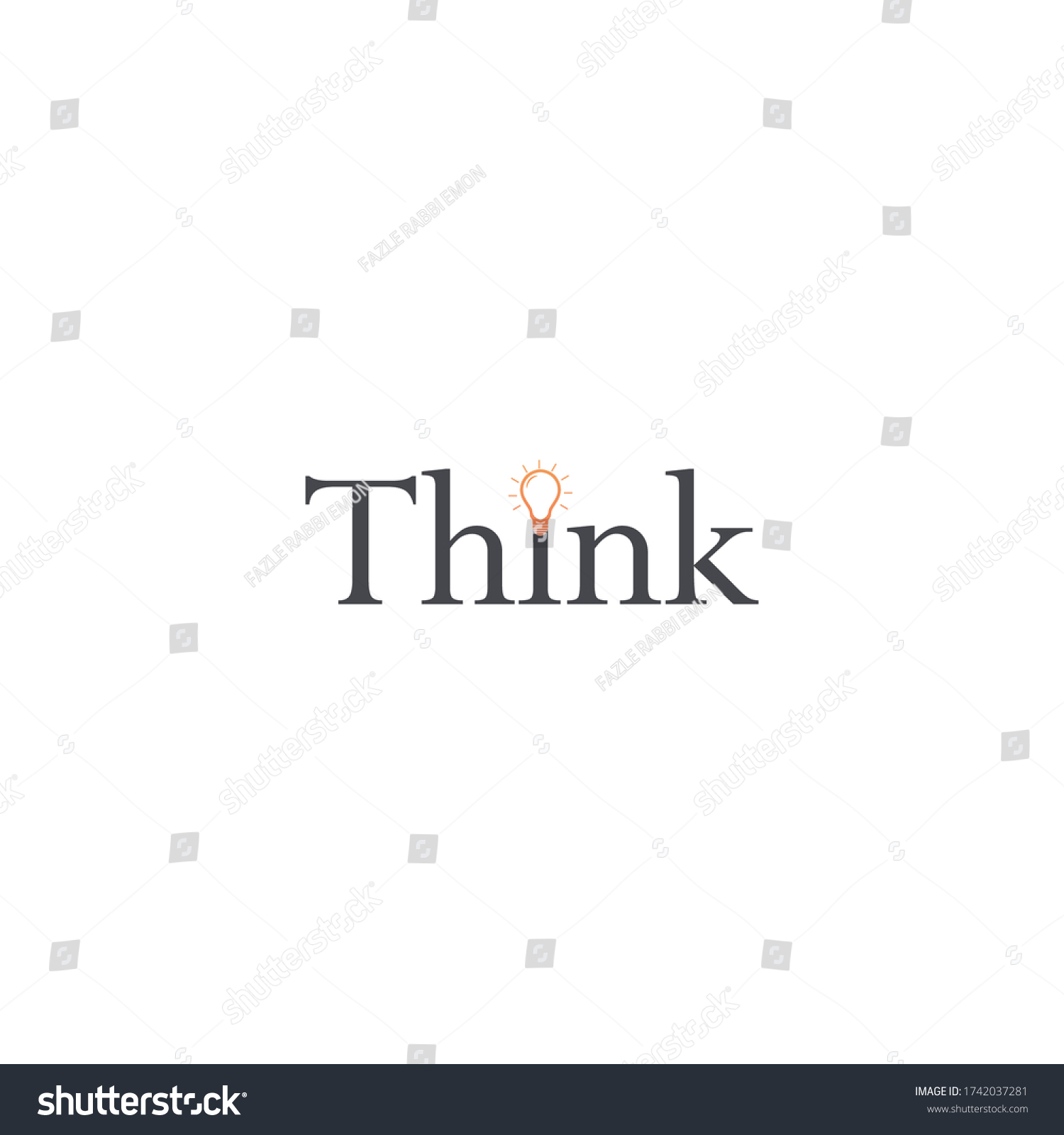 Typography Think Logo Design Template Stock Vector (Royalty Free ...
