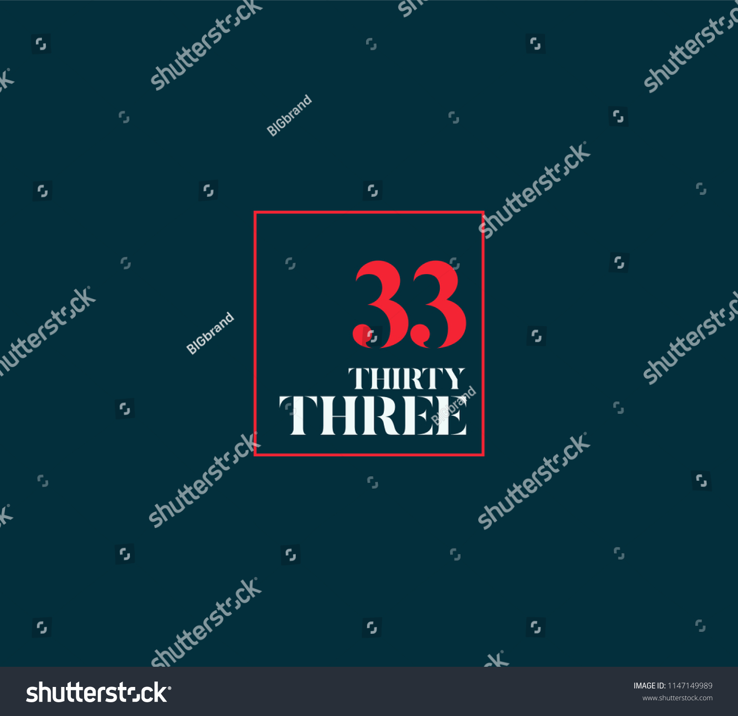 Typography Thirty Three Digit 33 Logo: vector de stock (libre de ...