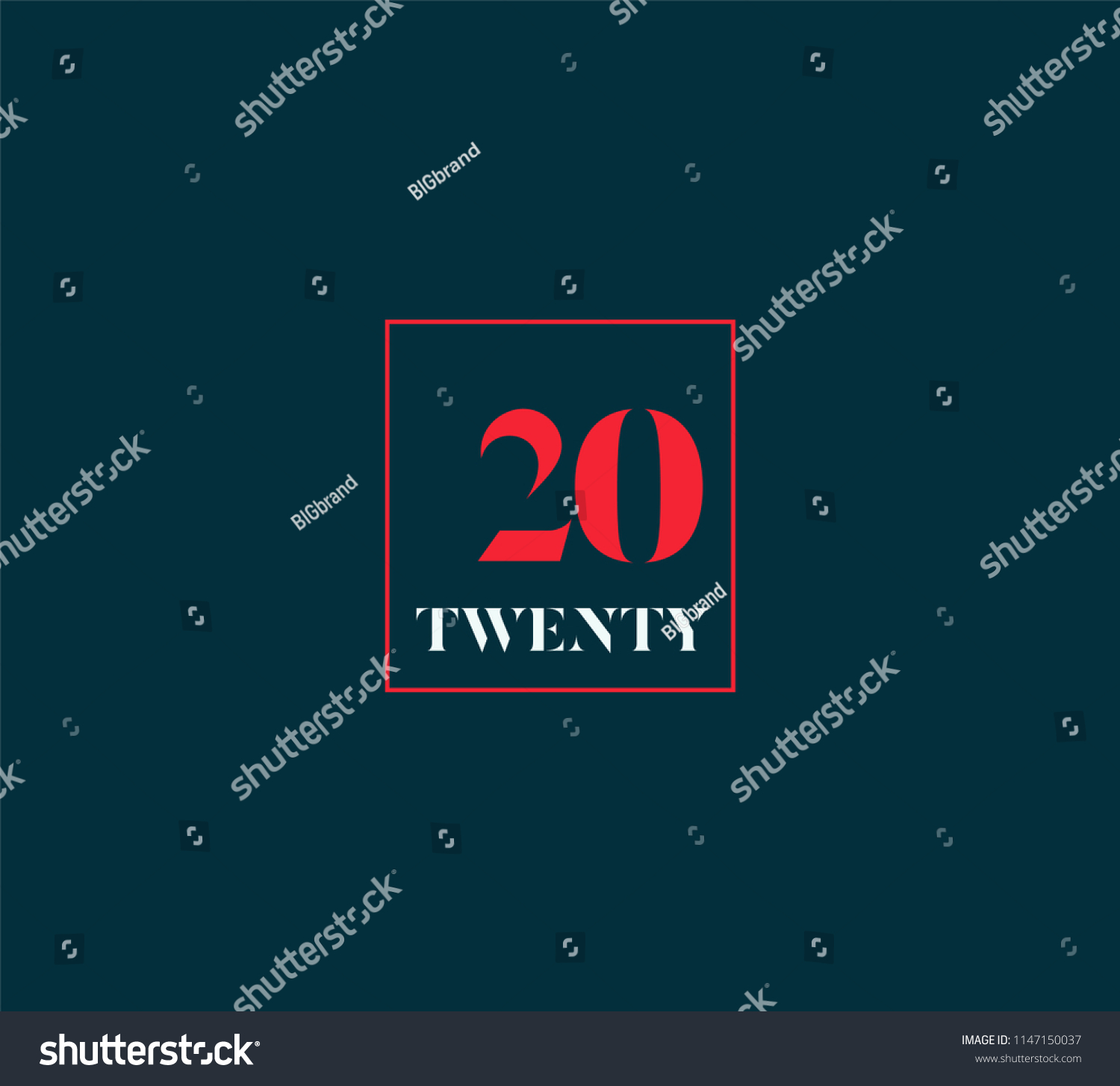 Typography Twenty Digit 20 Logo Icon Stock Vector (Royalty Free ...