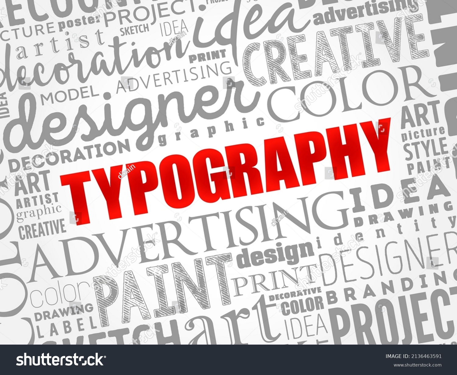 Typography Word Cloud Collage Creative Business Stock Vector (Royalty ...