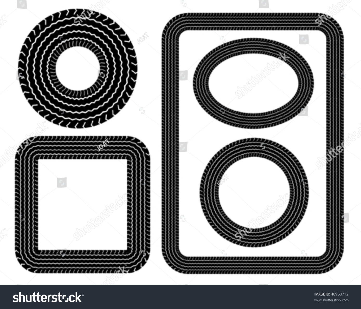 Tyre Tread Print Borders Stock Vector (Royalty Free) 48960712