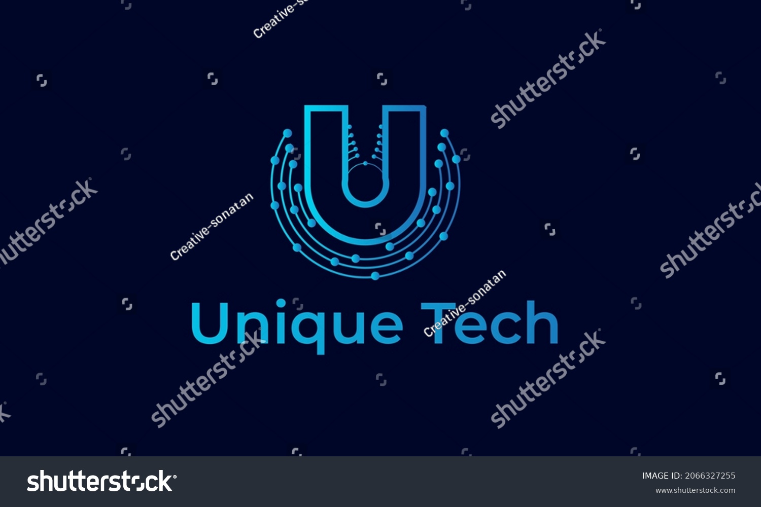 U Letter Tech Icon Logo Design Stock Vector (Royalty Free) 2066327255 ...