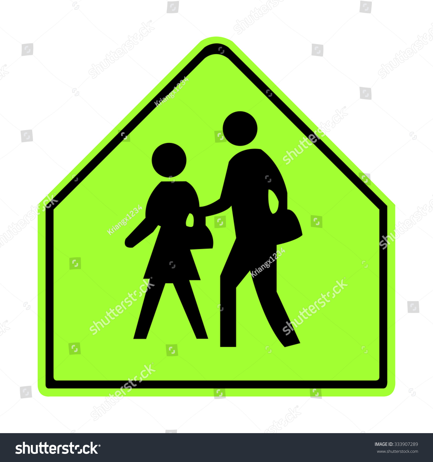 Us School Zone Sign Stock Vector (Royalty Free) 333907289