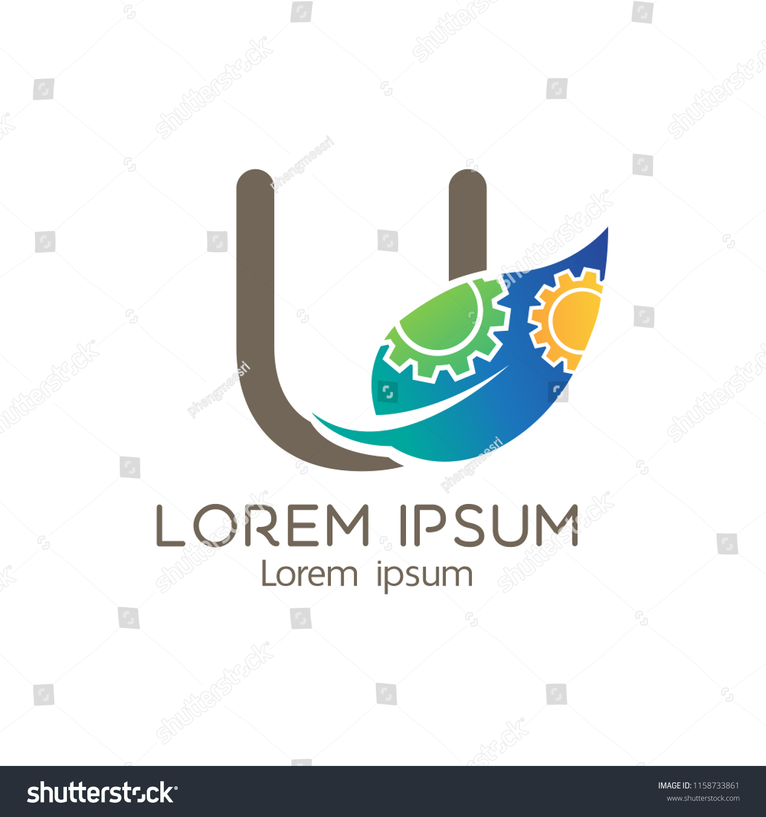U Typo Logo Template Environment Concept Stock Vector (Royalty Free ...