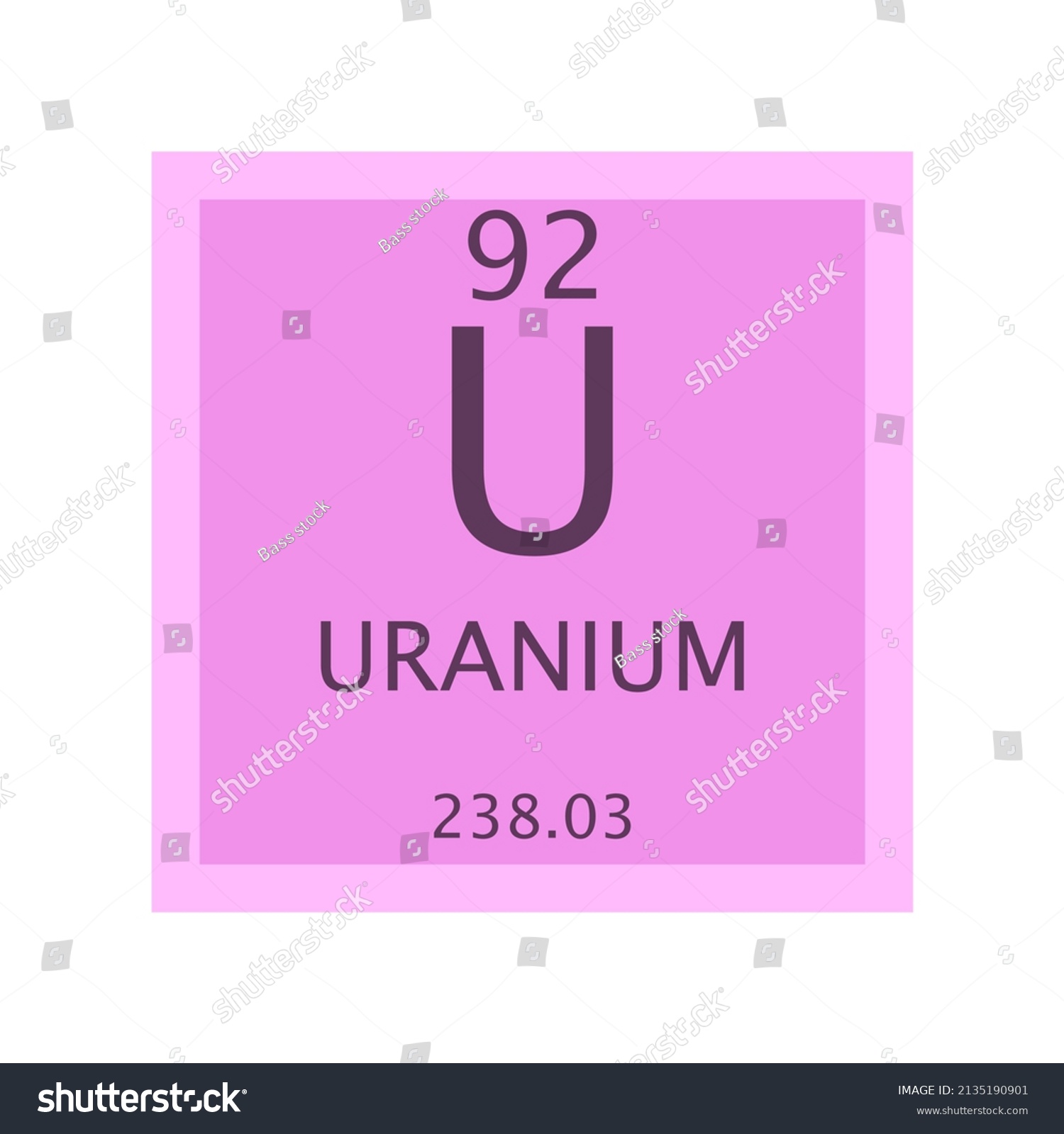 U Uranium Actinoid Chemical Element Periodic Stock Vector (Royalty Free ...