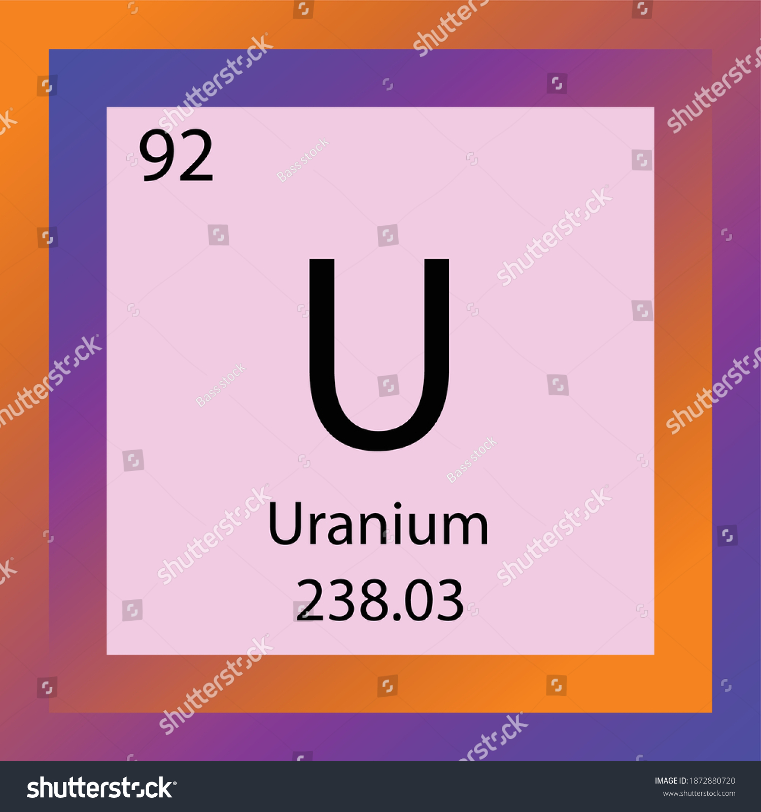 U Uranium Chemical Element Periodic Table Stock Vector (Royalty Free ...