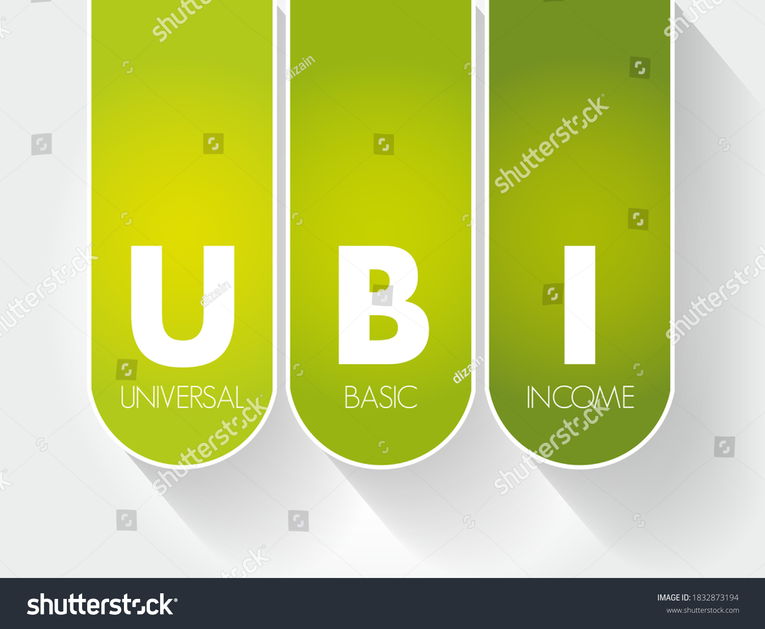 Ubi Universal Basic Income Acronym Concept Stock Vector (Royalty Free ...
