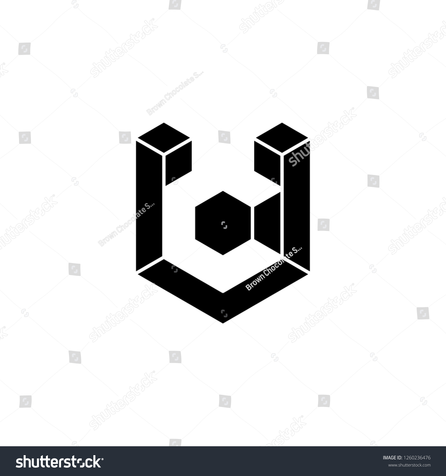 Uc Hexagon Blockchain Logo Stock Vector (Royalty Free) 1260236476