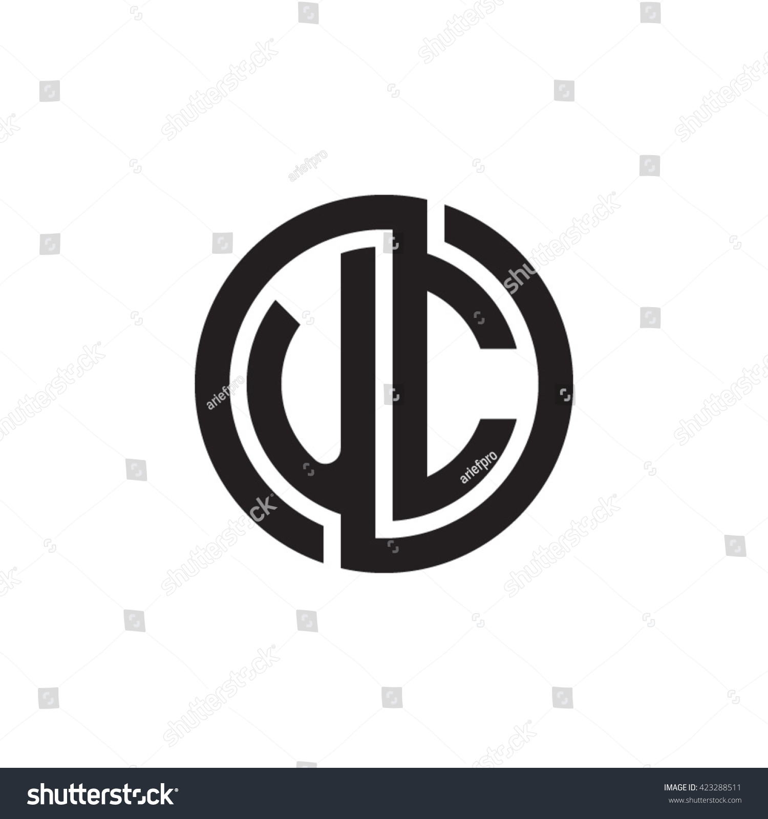 Uc Initial Letters Looping Linked Circle: vector de stock (libre de ...