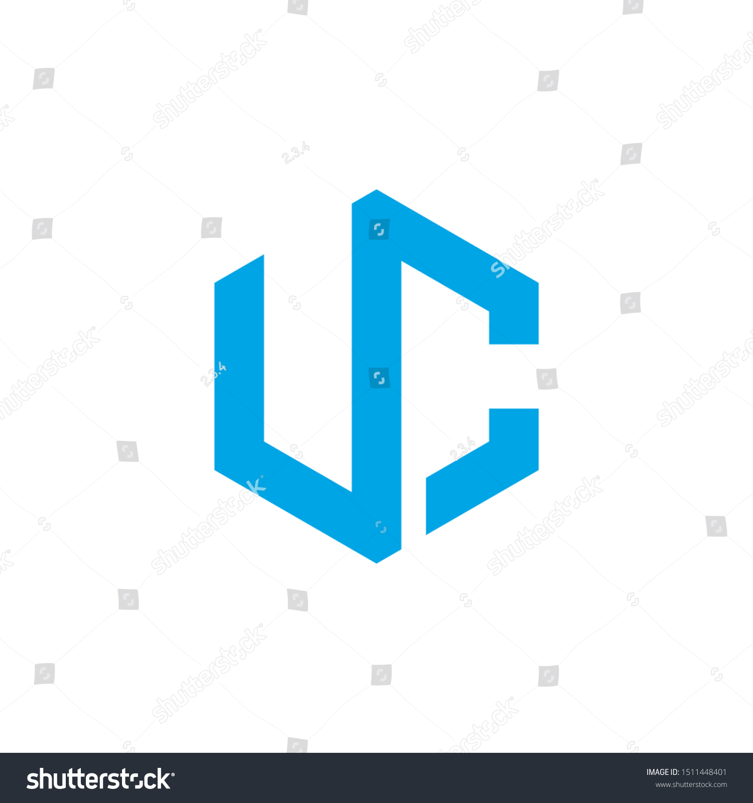 Uc Letter Logo Design Polygon Monogram: vector de stock (libre de ...
