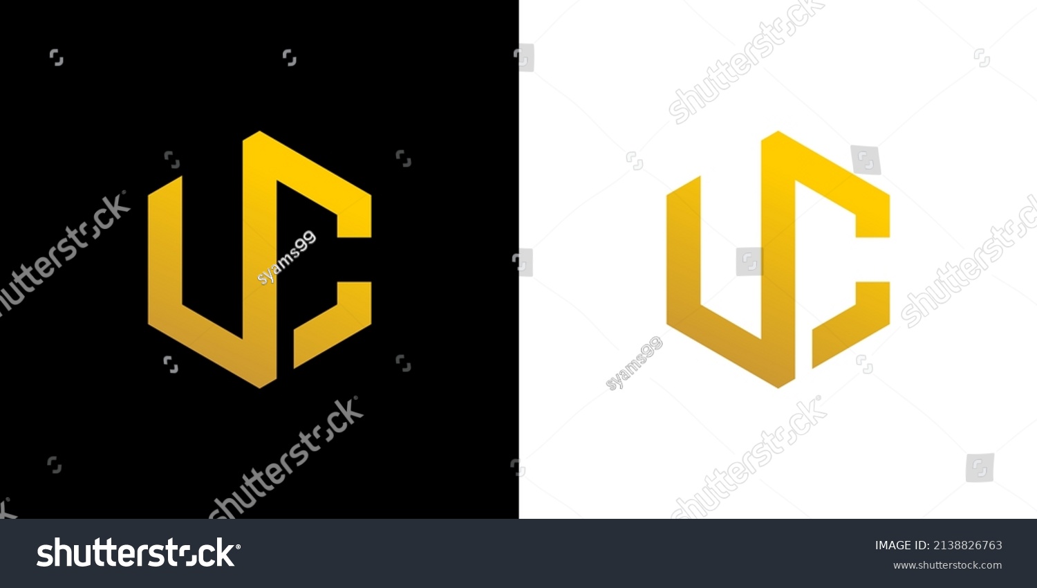 Uc Letter Logo Design Polygon Monogram Stock Vector (Royalty Free ...