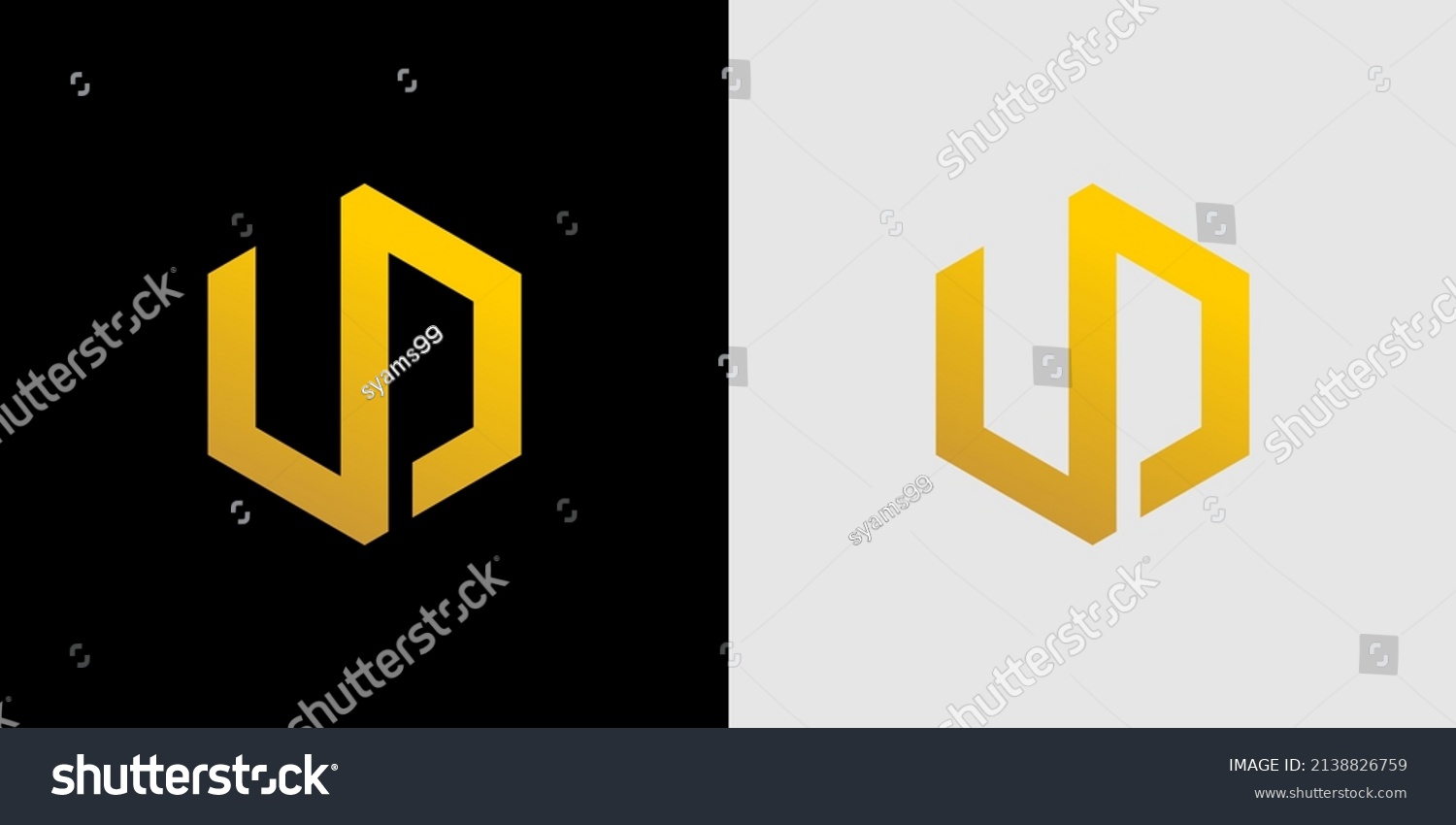 Ud Letter Logo Design Polygon Monogram Stock Vector (Royalty Free ...